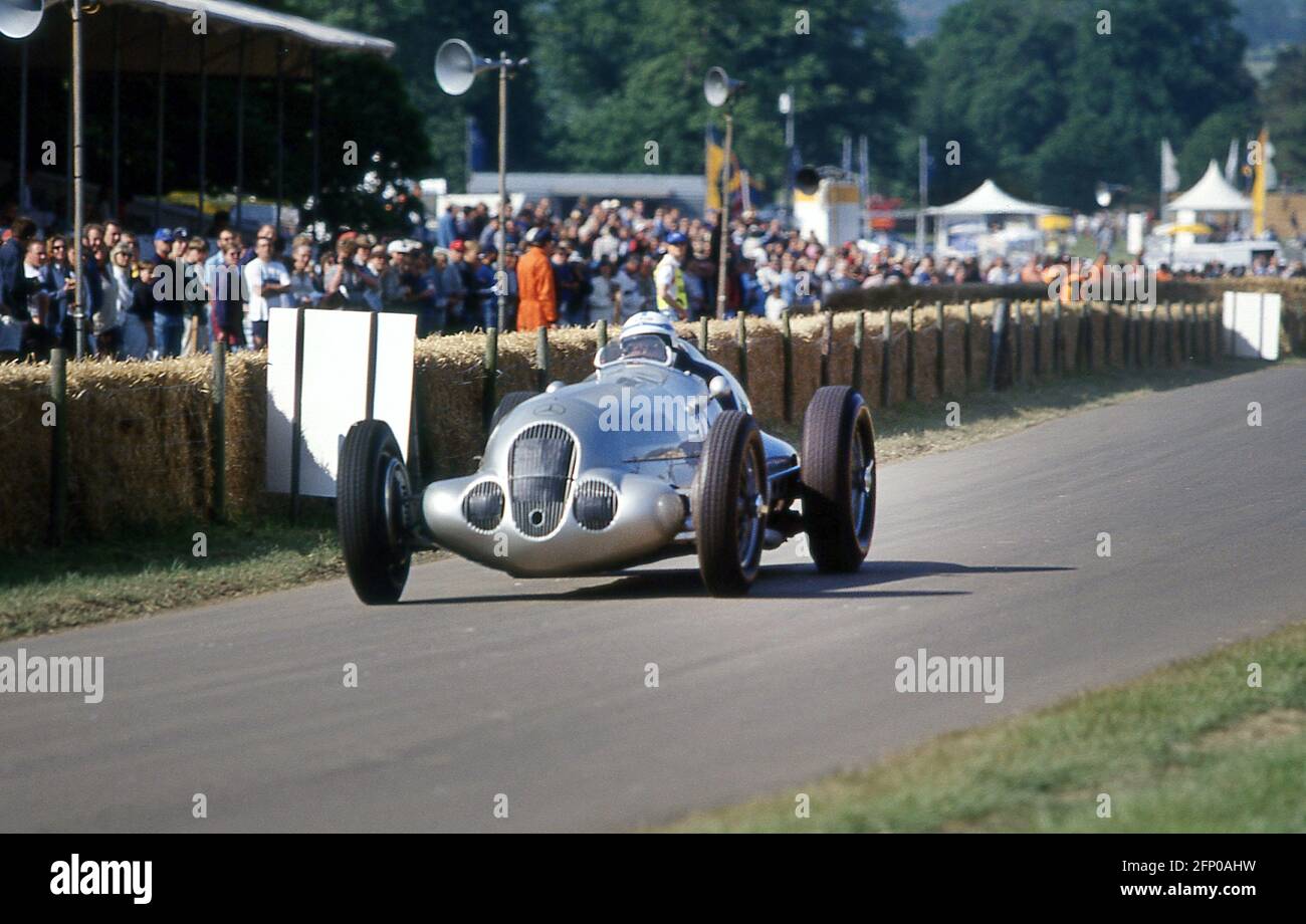 John Surtees driving a 1937 Mercedes-Benz W135 at the Goodwood Festival ...