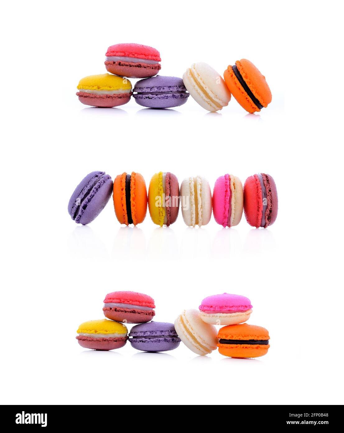 Sweet and colourful french macaron on white background Stock Photo - Alamy