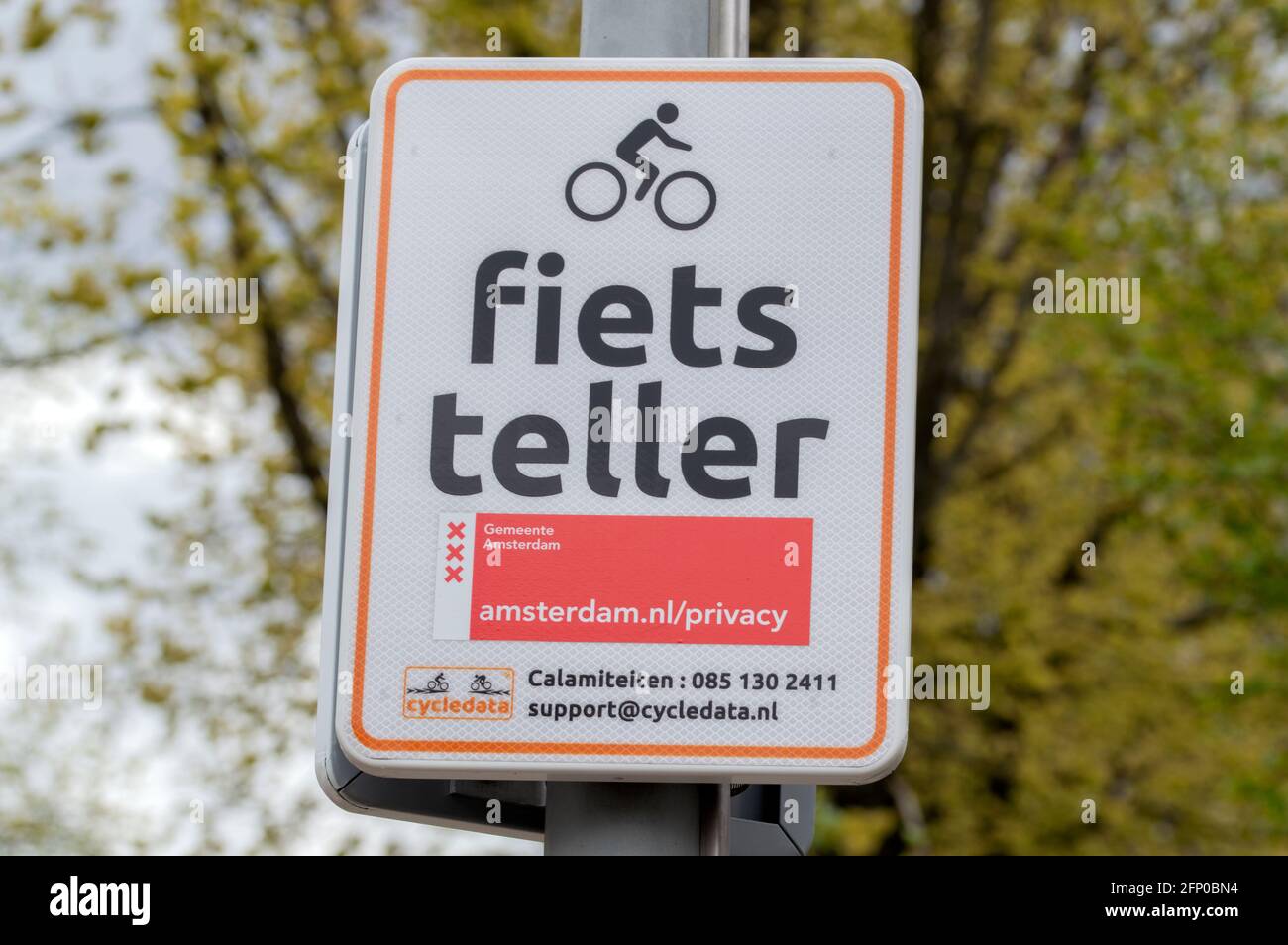 Billboard Bicycle Counter At Driemond The Netherlands 2-5-2021 Stock ...