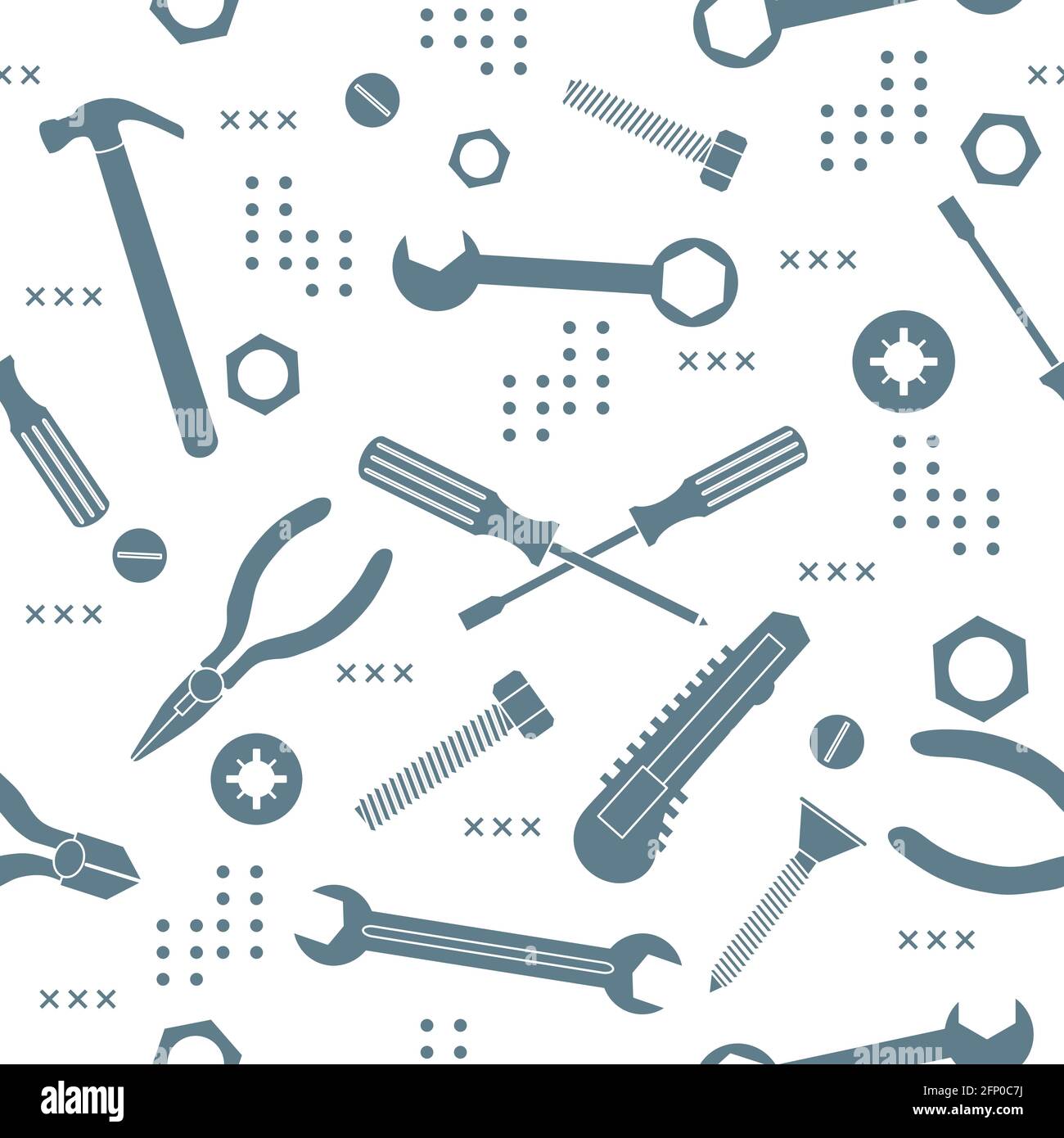 Vector seamless pattern Illustration Construction tools. Repair ...