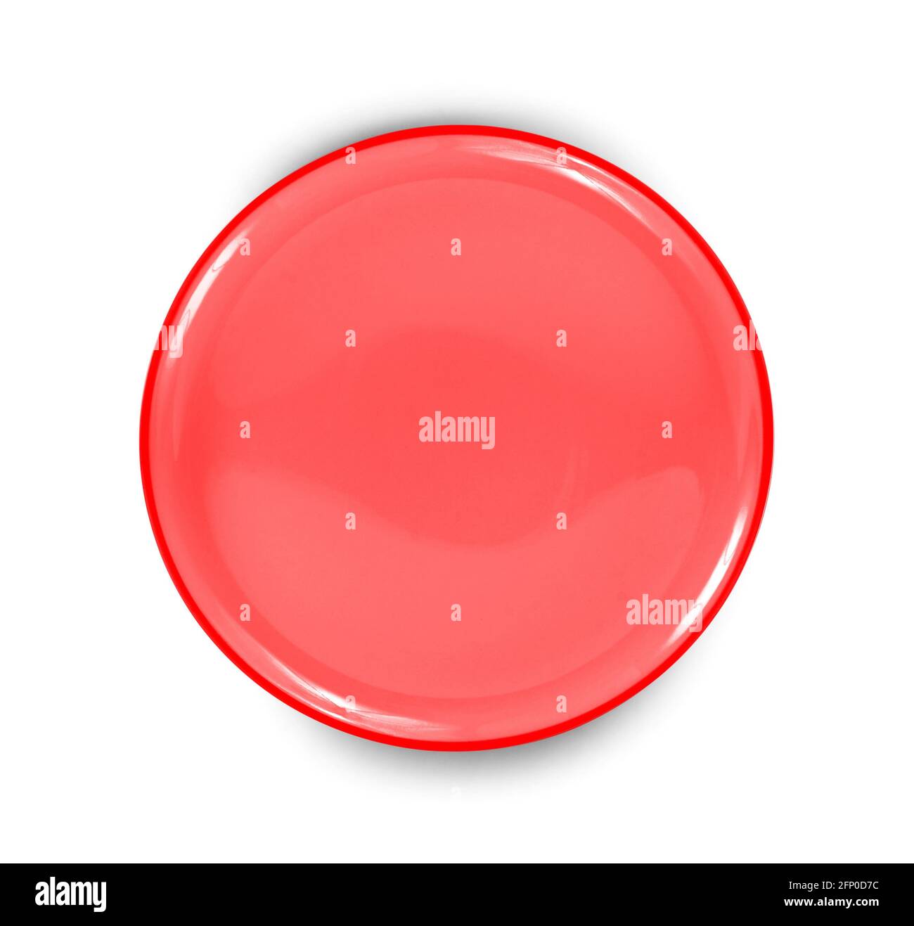 red plate isolated on white background Stock Photo - Alamy