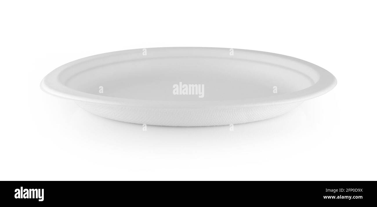 Paper plate on white background Stock Photo - Alamy