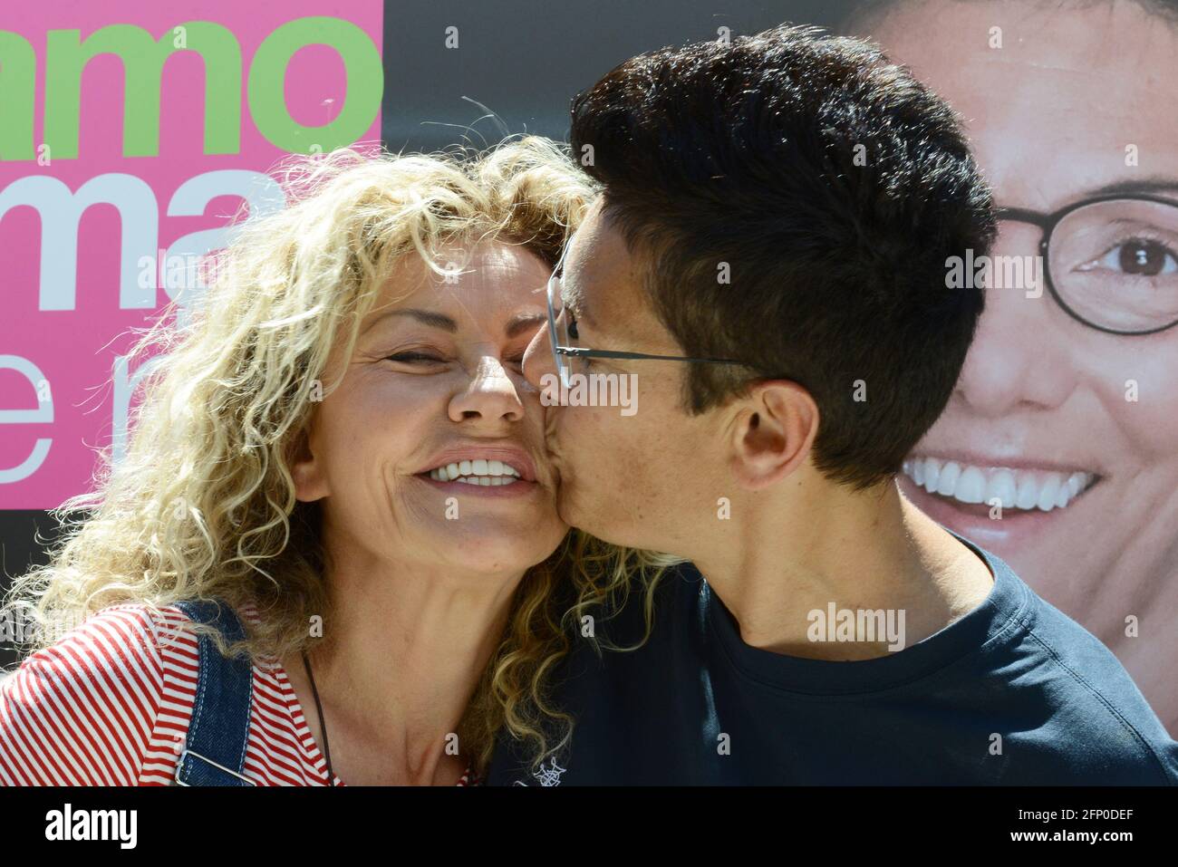 Rome, Italy. 20th May, 2021. Imma Battaglia (right) kisses his wife Eva ...