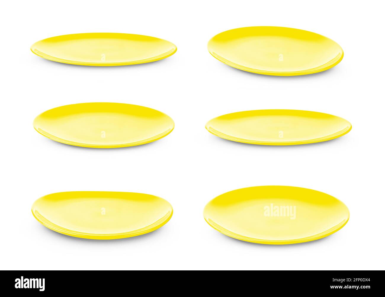 set of plate on white background Stock Photo - Alamy