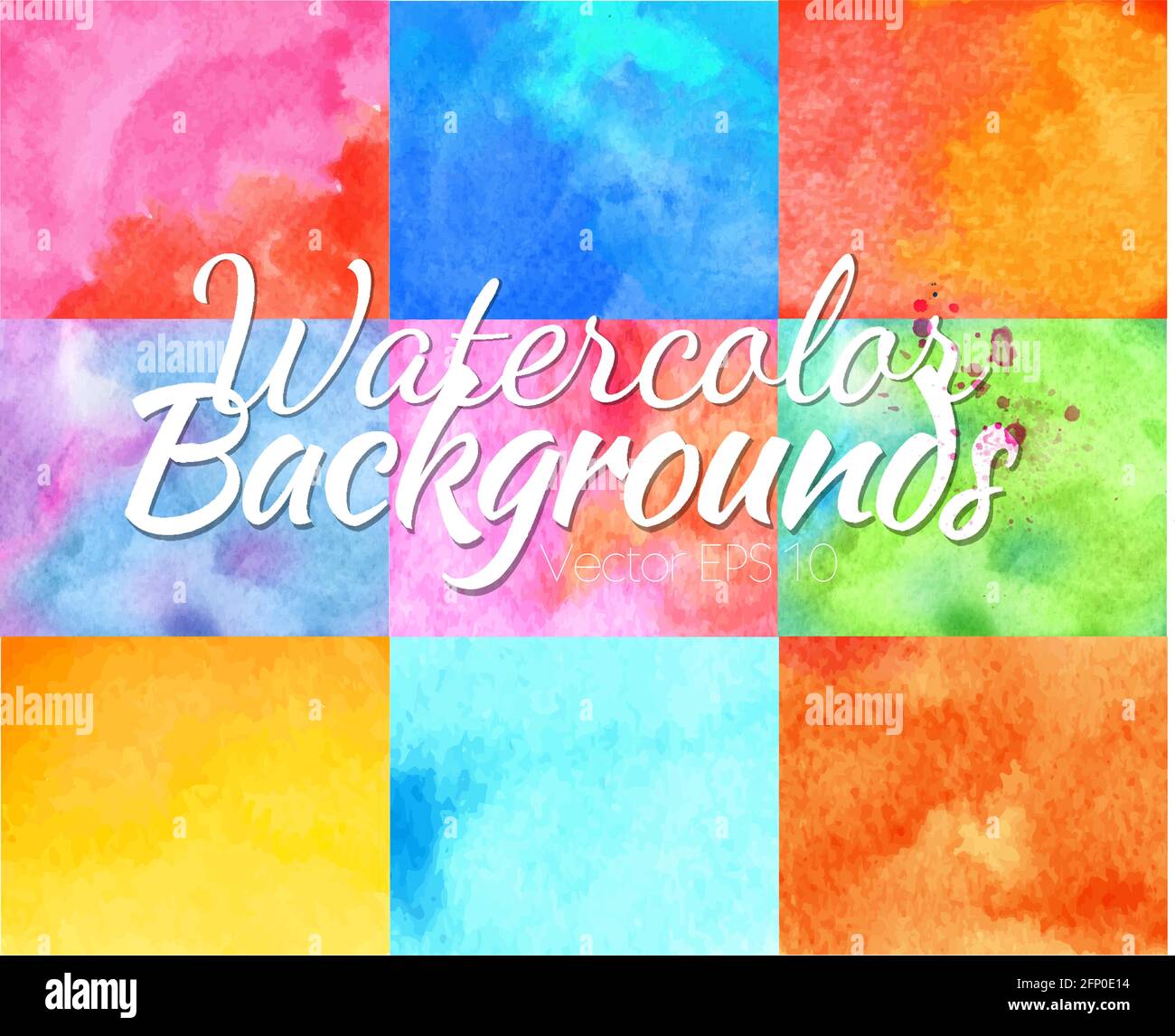 Backgrounds watercolor design elements different colors in vector ...