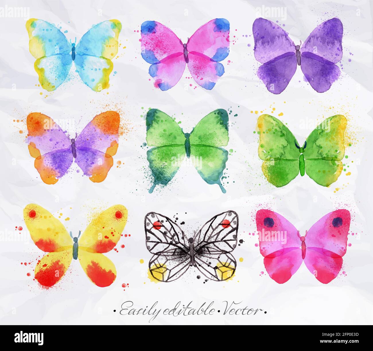 Pink blue crumpled paper Stock Vector Images - Alamy