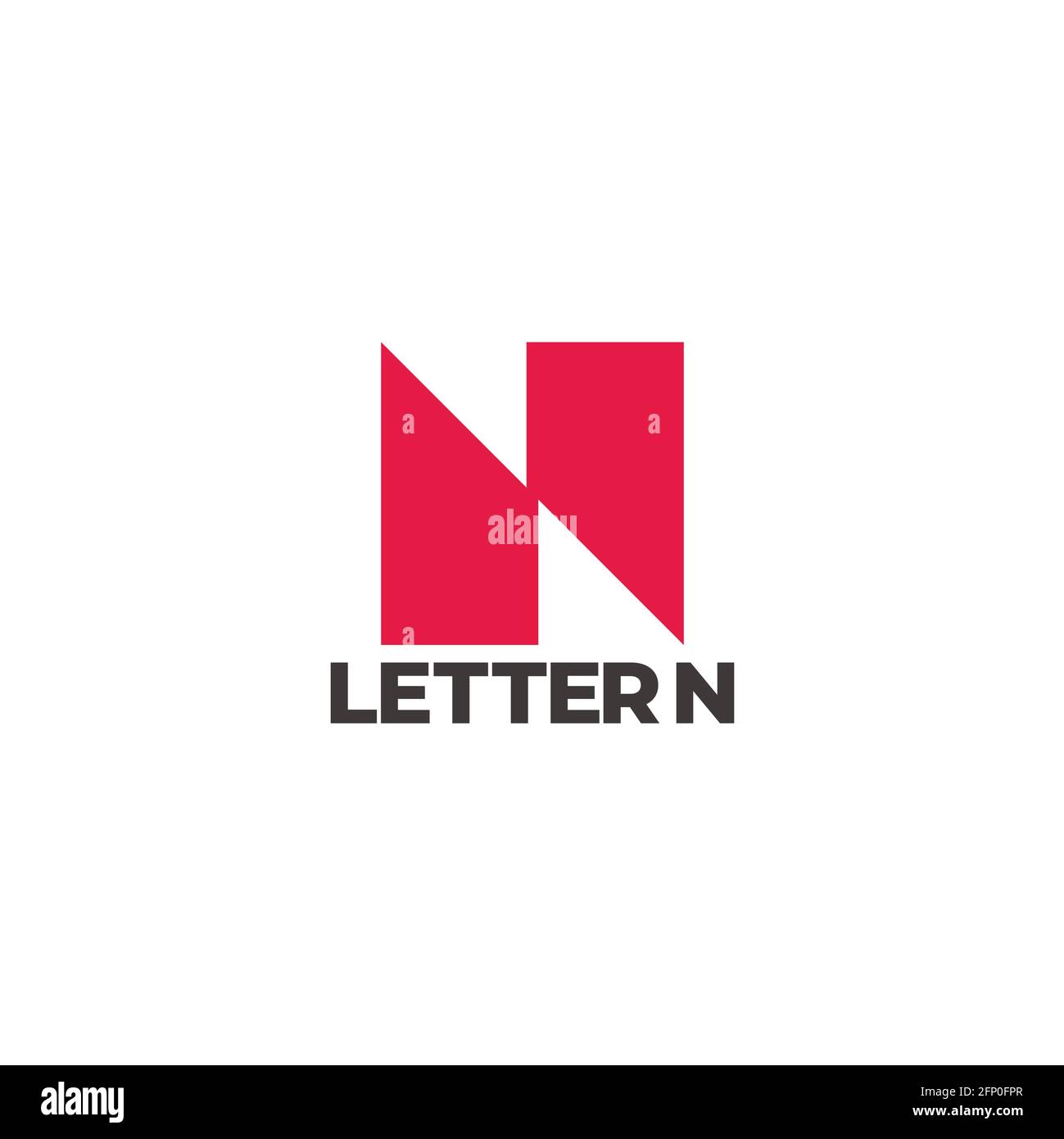 letter n simple geometric square slice logo vector Stock Vector Image ...