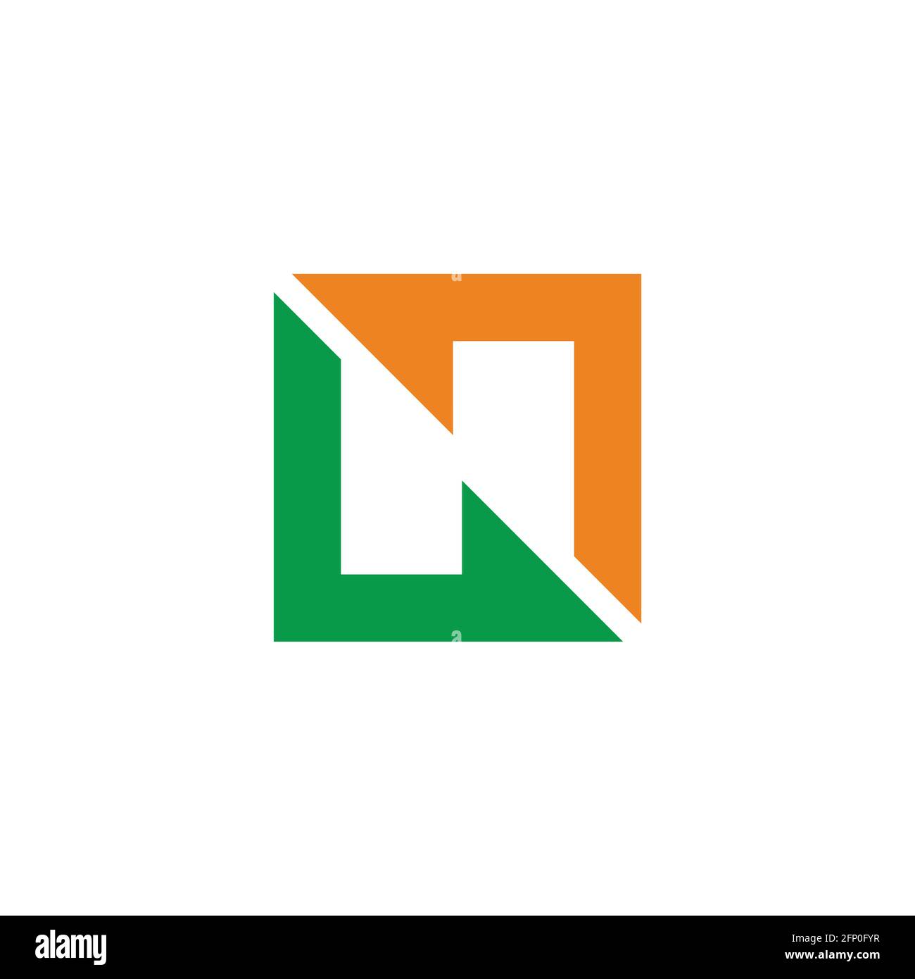 abstract letter n arrows square negative space logo vector Stock Vector ...