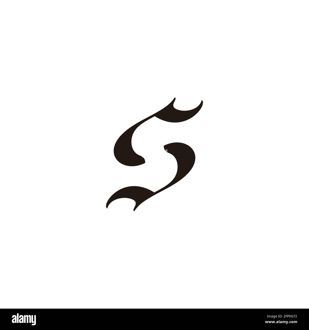 letter s shark fish circle motion shape simple logo vector Stock Vector ...