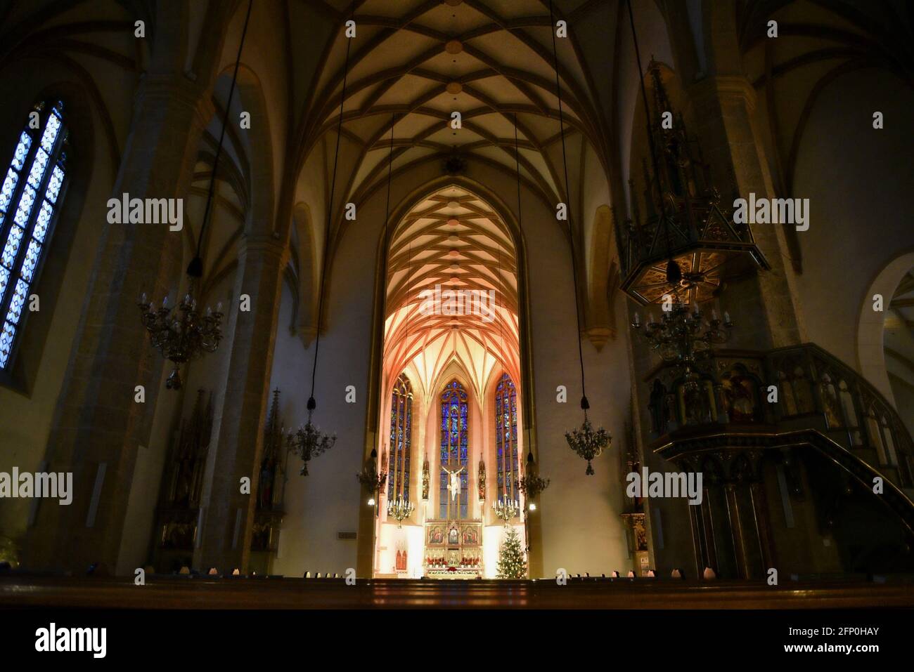 Scenic Baroque altar view of Stadtpfarrkirche the Gothic style Roman ...