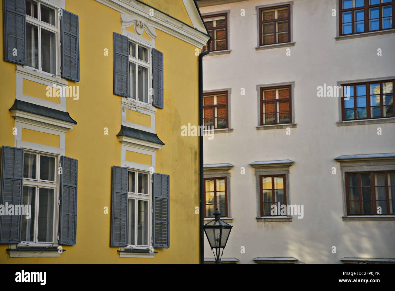 Neo-Classical style buildings facade in Graz the capital of Styria ...