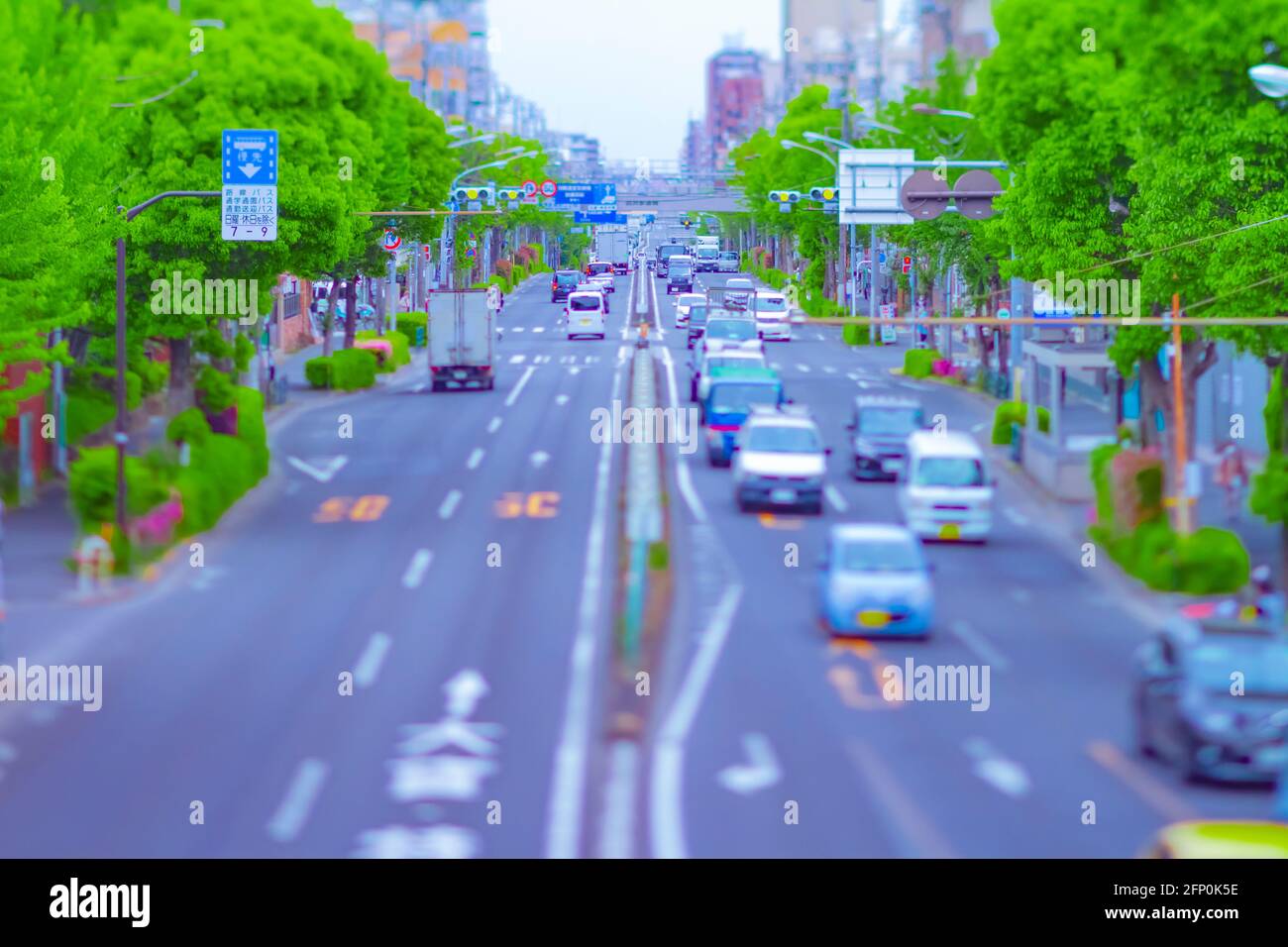 A timelapse of miniature traffic jam at the avenue tiltshift Stock ...