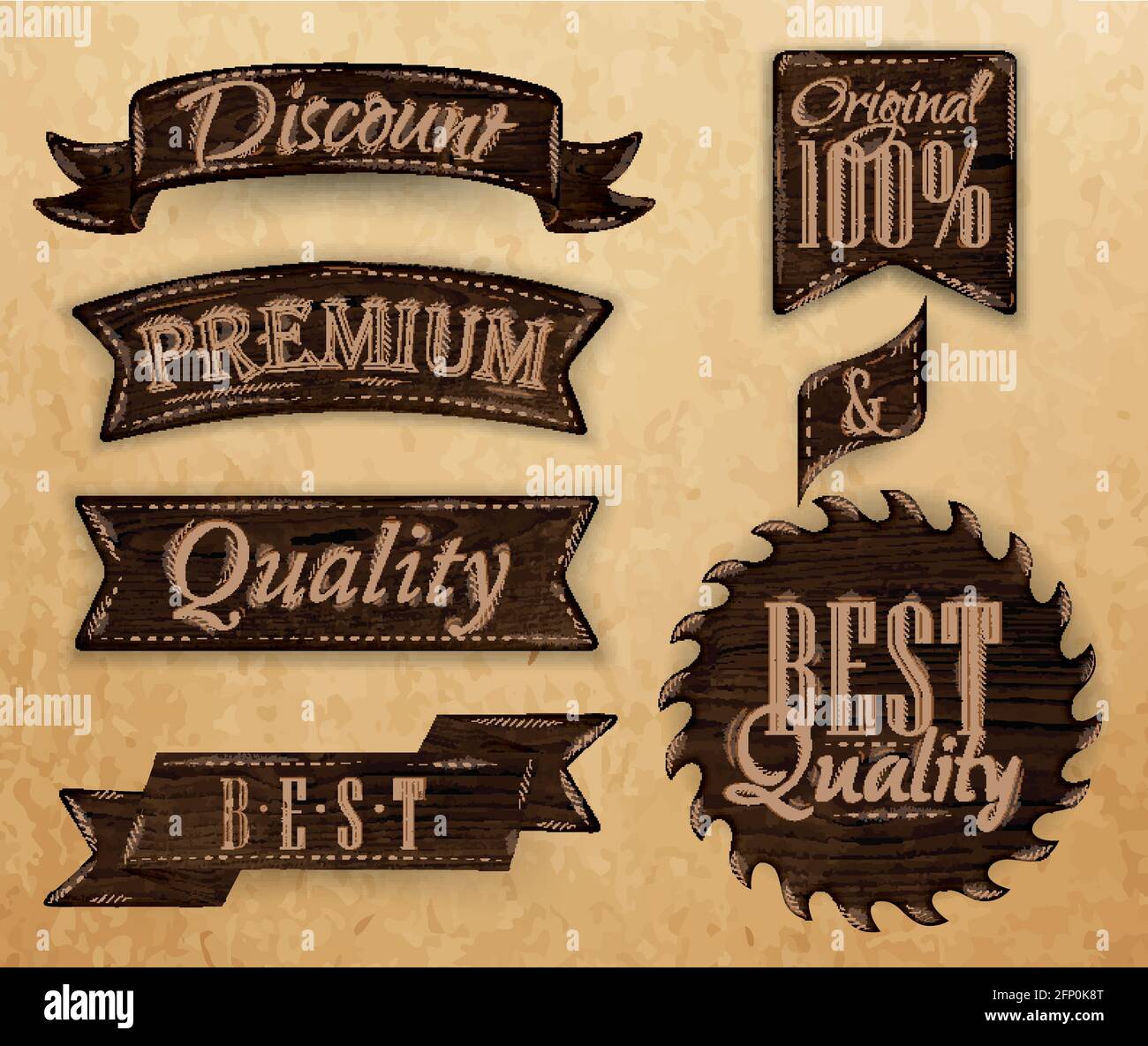 Set of ribbons and labels with text quality and best, premium Stock ...