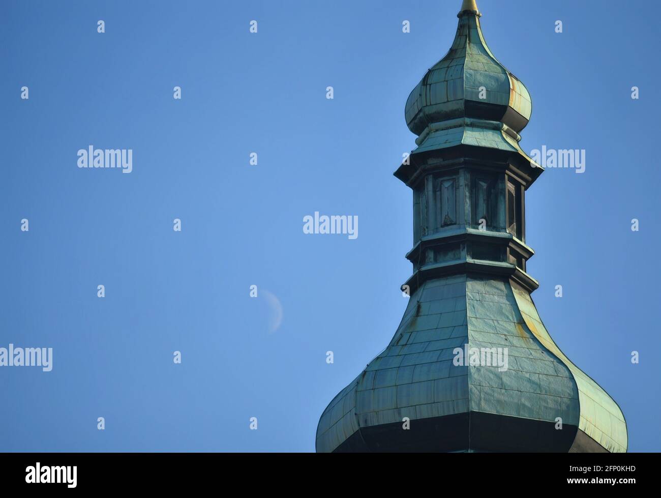 Gothic style bell tower architectural detail in Graz, the capital of ...