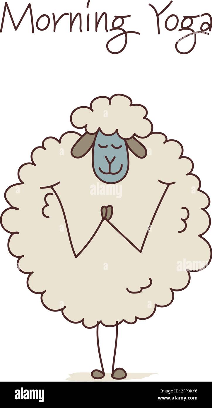Funny sheep doing yoga, sketch for your design Stock Vector Image & Art ...