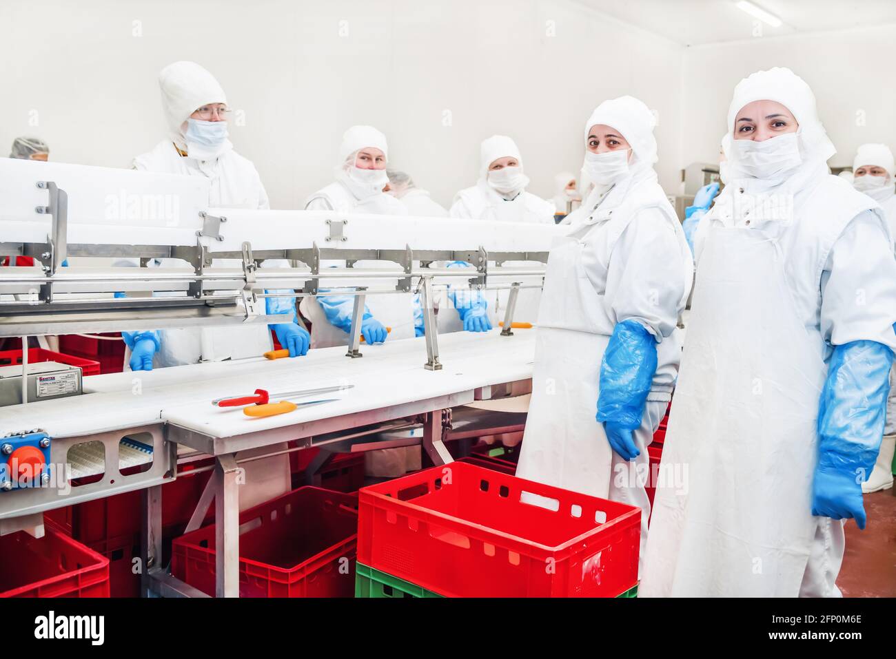 Automated production line in modern food factory.Factory for the ...