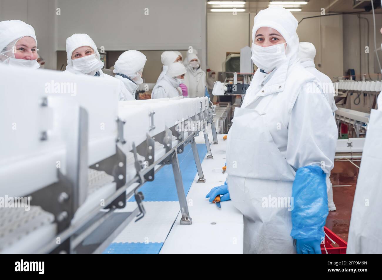 Automated production line in modern food factory.Factory for the ...