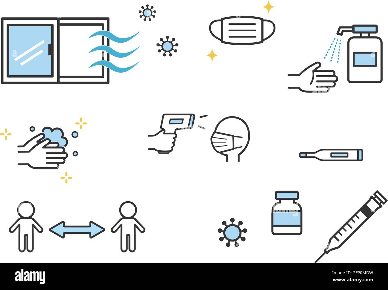 Set of countermeasures against covid-19. Vector illustration isolated ...