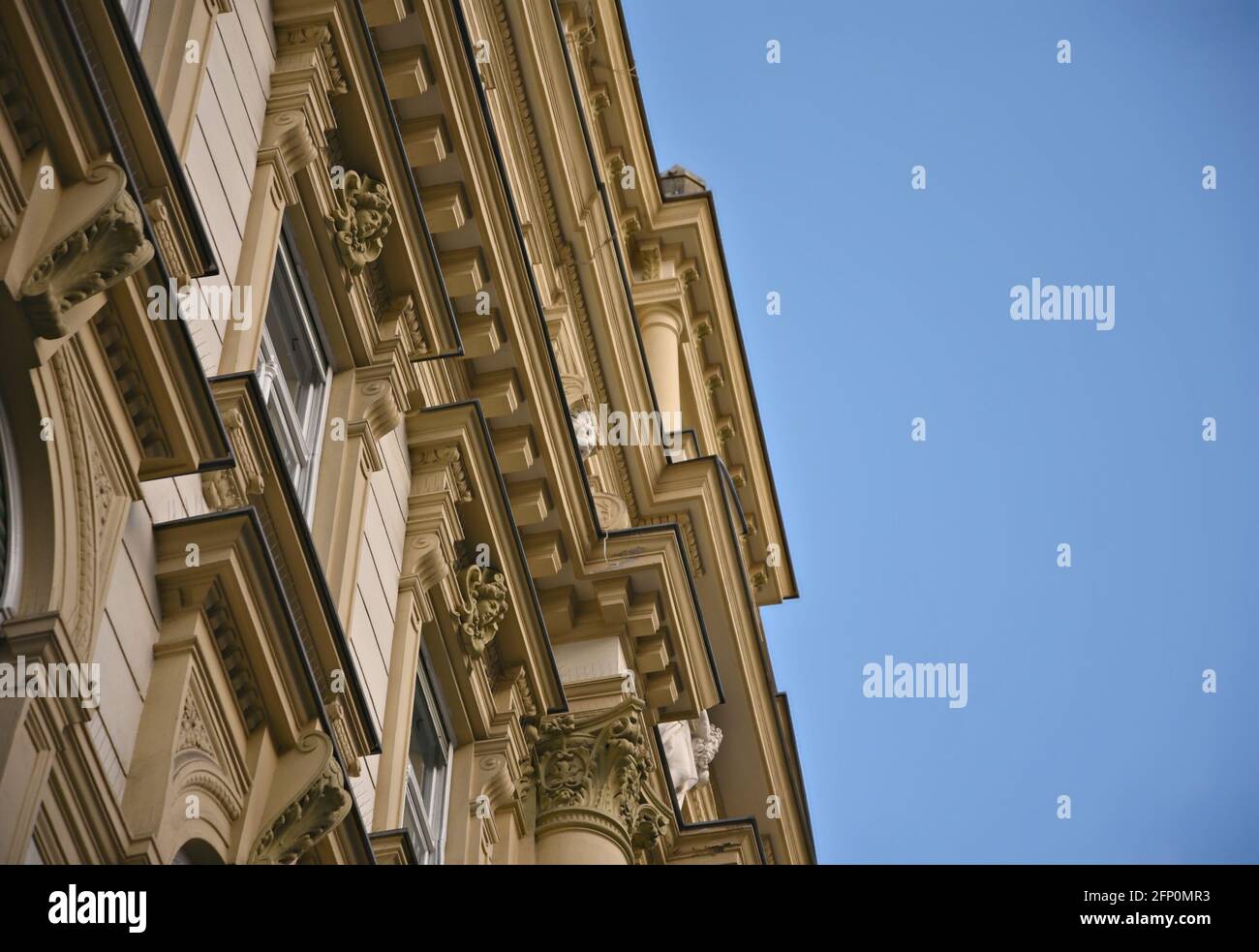 Neo-Classical style building facade in Graz the capital of Styria ...