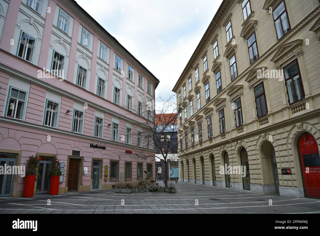 Neo-Classical style buildings in the Inner City of Graz, Austria Stock ...