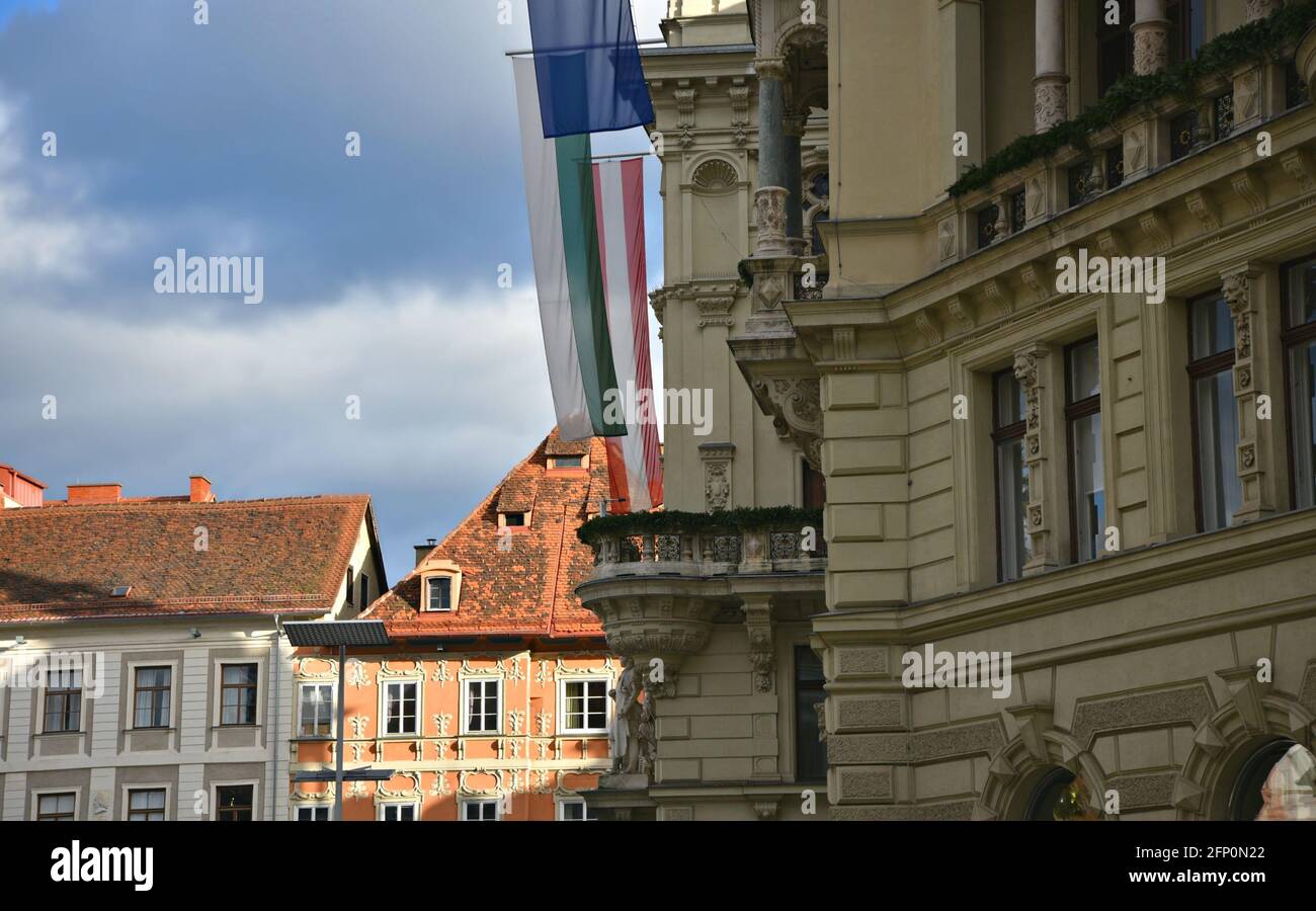 Baroque and Neo-Classical style buildings in Graz, the capital of ...