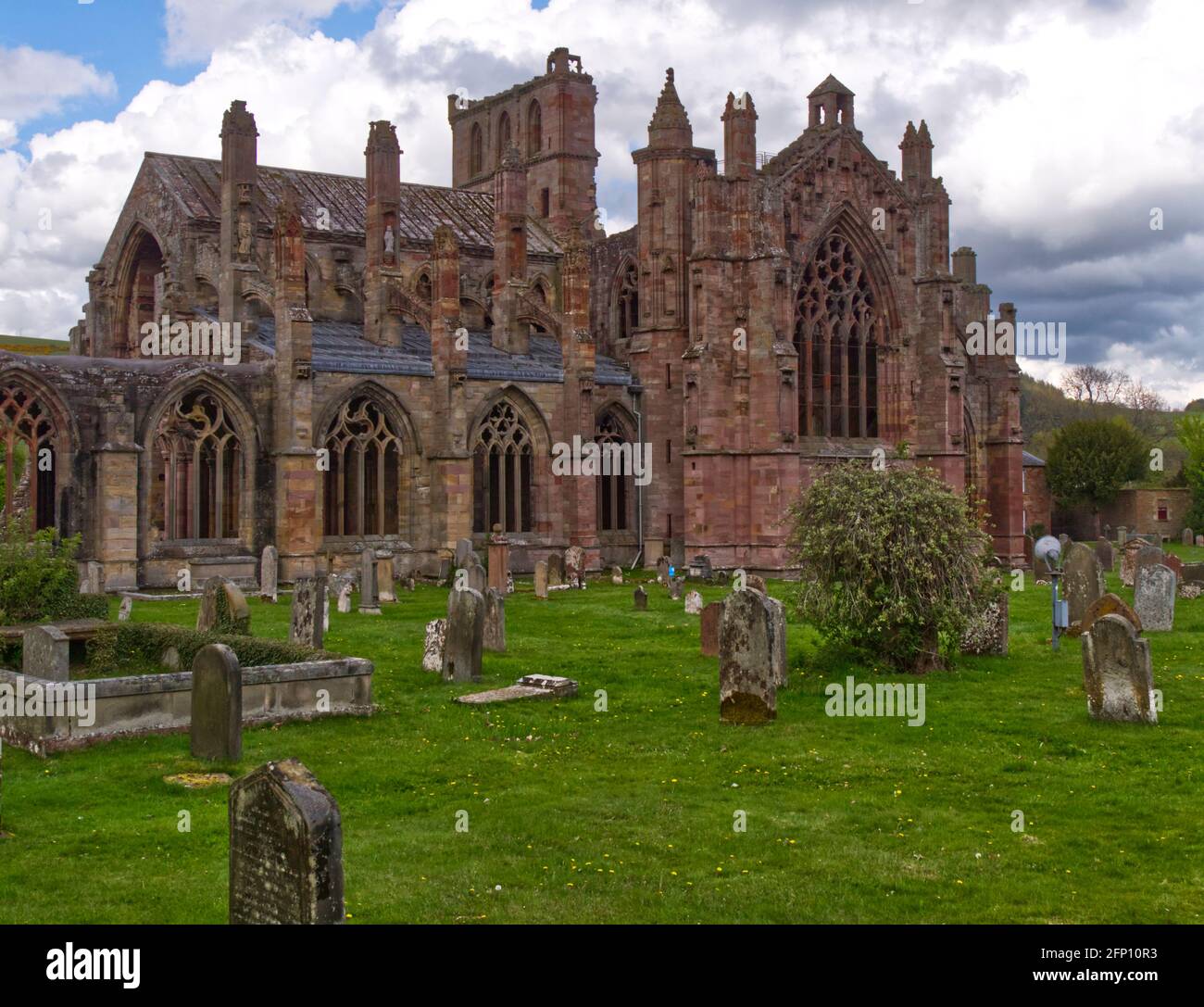 the ruins of Melrose Abbey, Melrose,Scottish Borders,Scotland,UK Stock ...