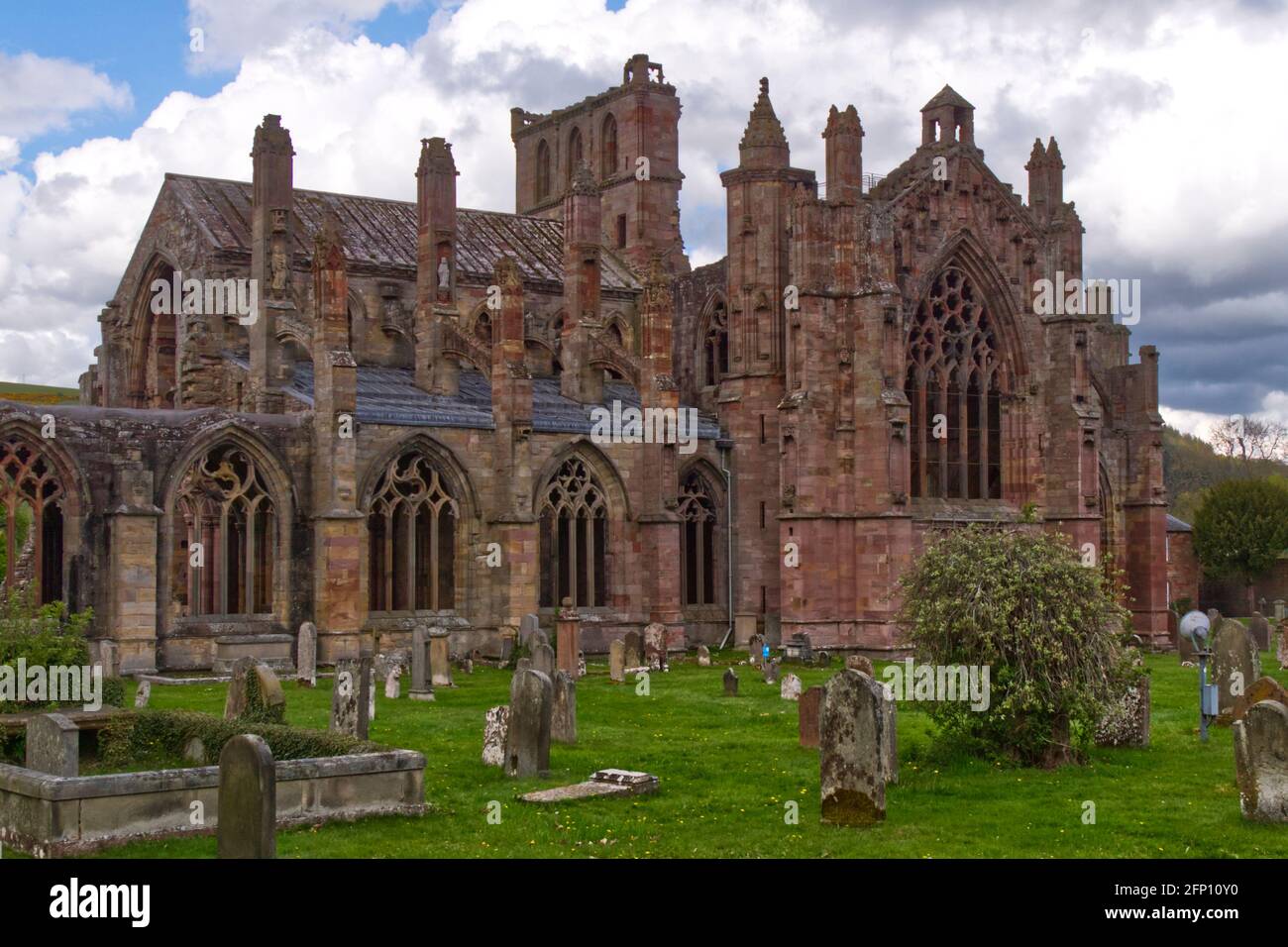 the ruins of Melrose Abbey, Melrose,Scottish Borders,Scotland,UK Stock ...