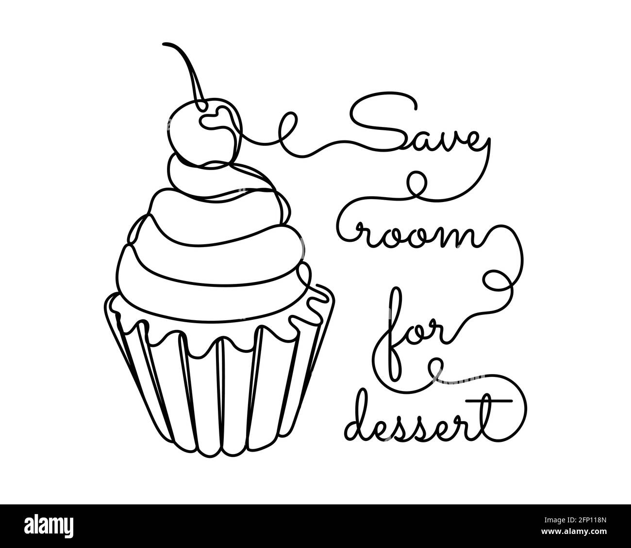 Cupcake linear doodle icon Black and White Stock Photos & Images - Alamy
