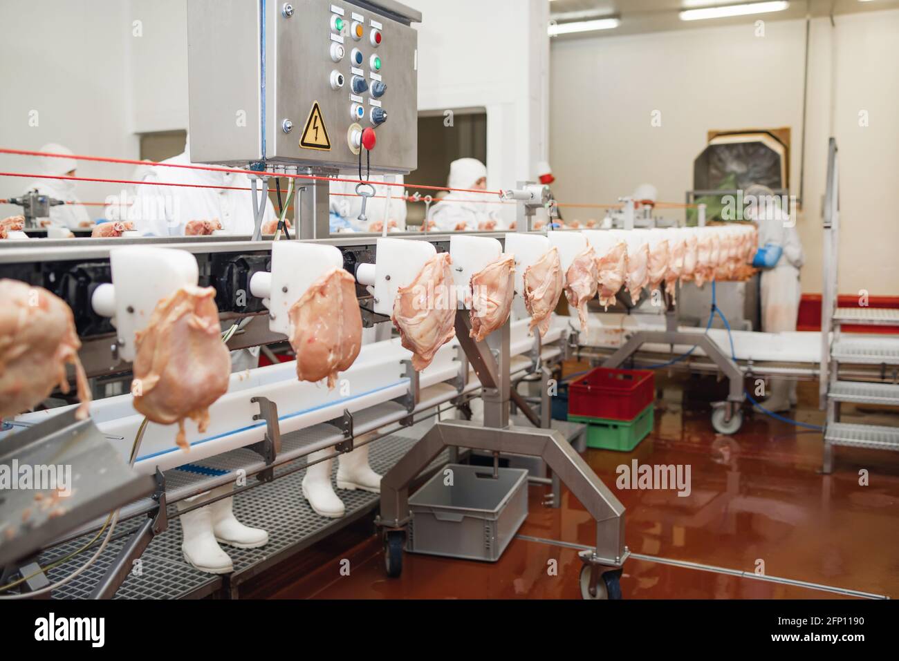 Automated production line in modern food factory.Factory for the ...