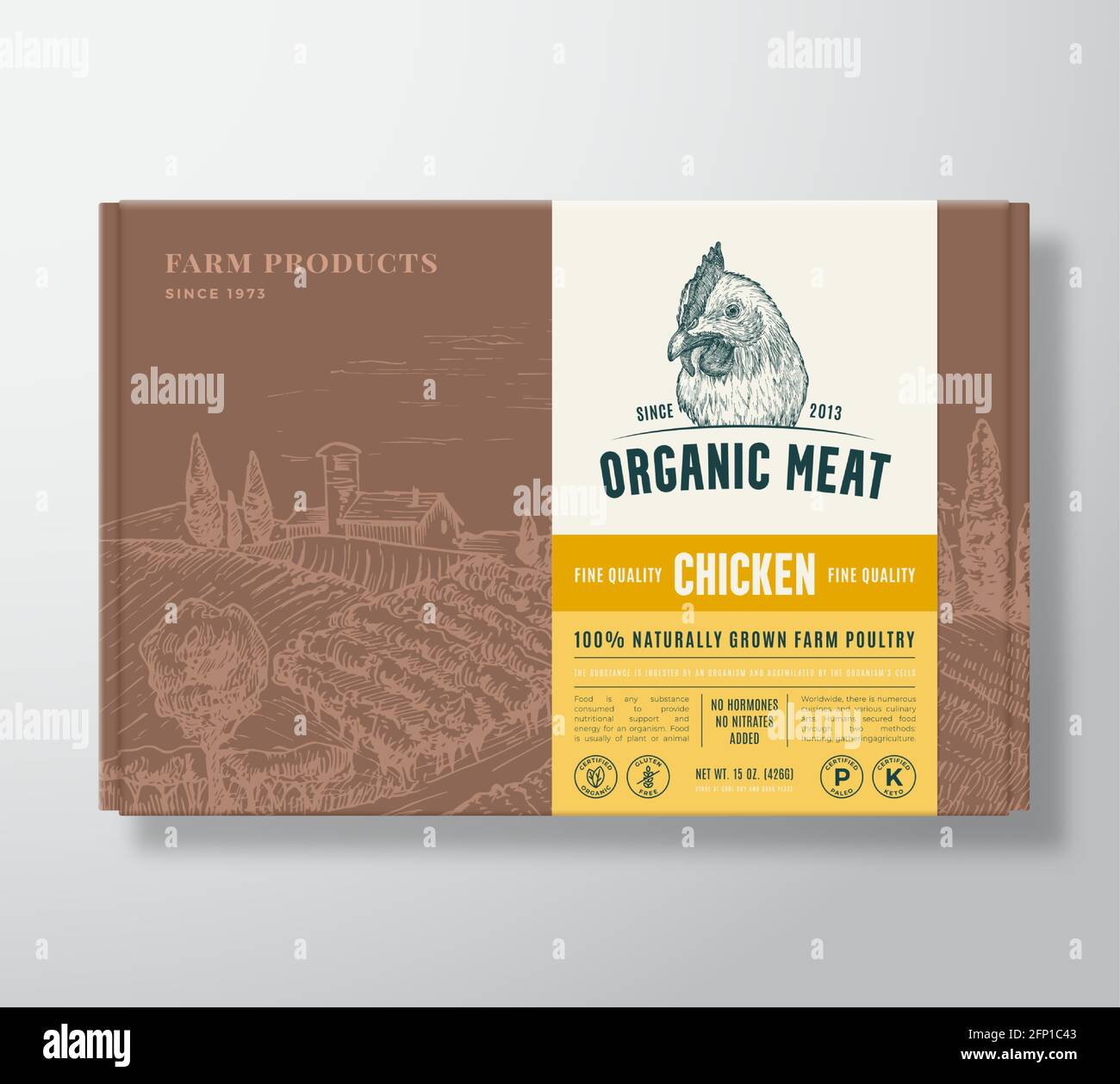 Premium Quality Chicken Meat Mock Up. Vector Poultry Packaging Label ...