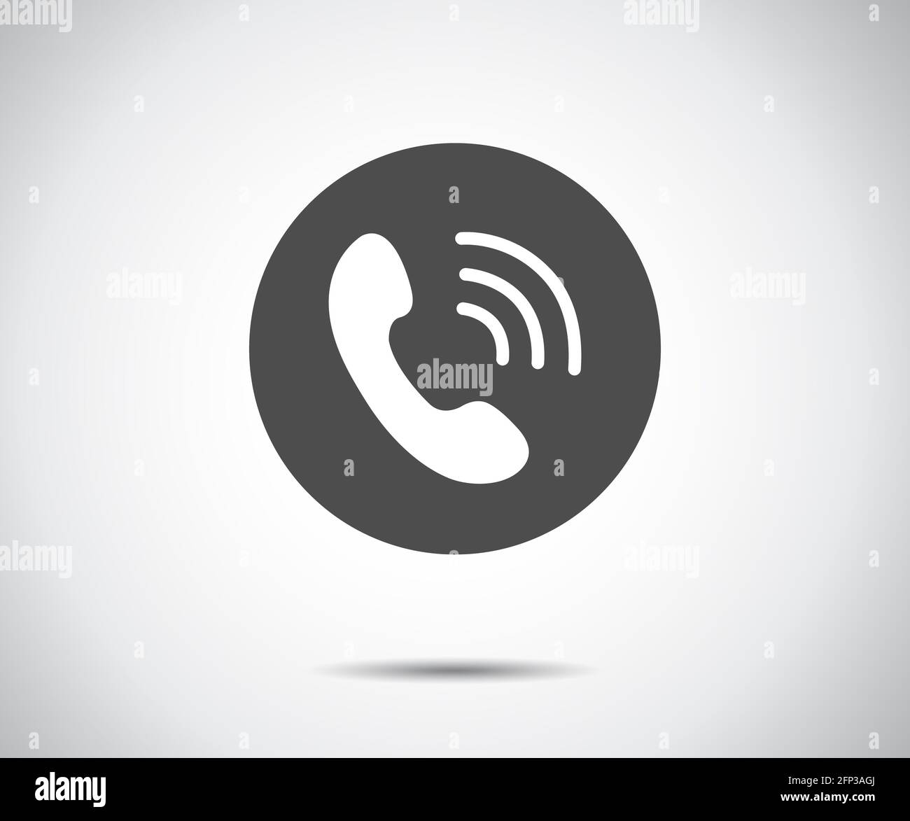 Phone Call vector icon. Style is flat symbol, gray color, rounded ...