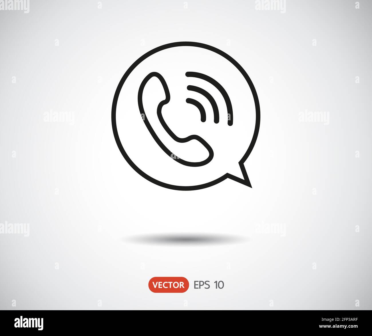 Phone Call vector icon. Style is flat symbol, gray color, rounded ...