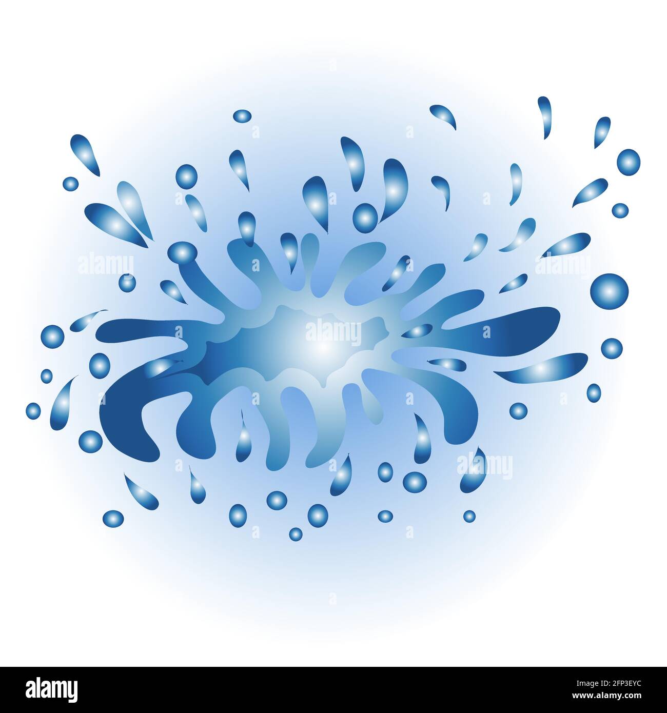 Splash of water. Drops flying in the air, water splashes. Freshness ...