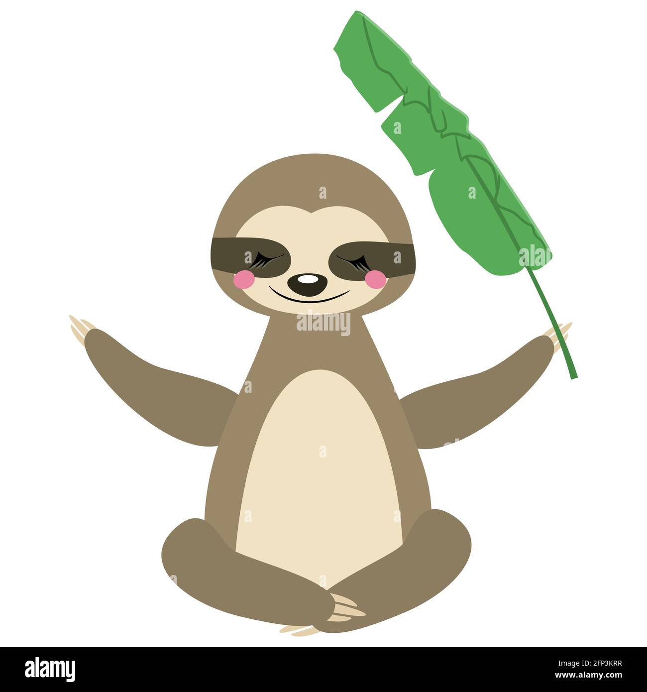 Cute sloth in cartoon style. Vector illustration Stock Vector Image ...