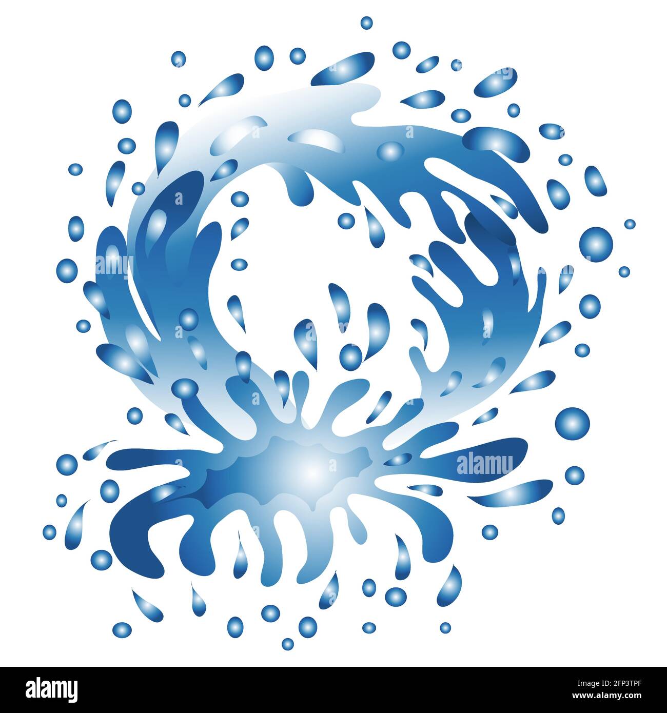 Splash of water. Drops flying in the air, water splashes. Freshness ...