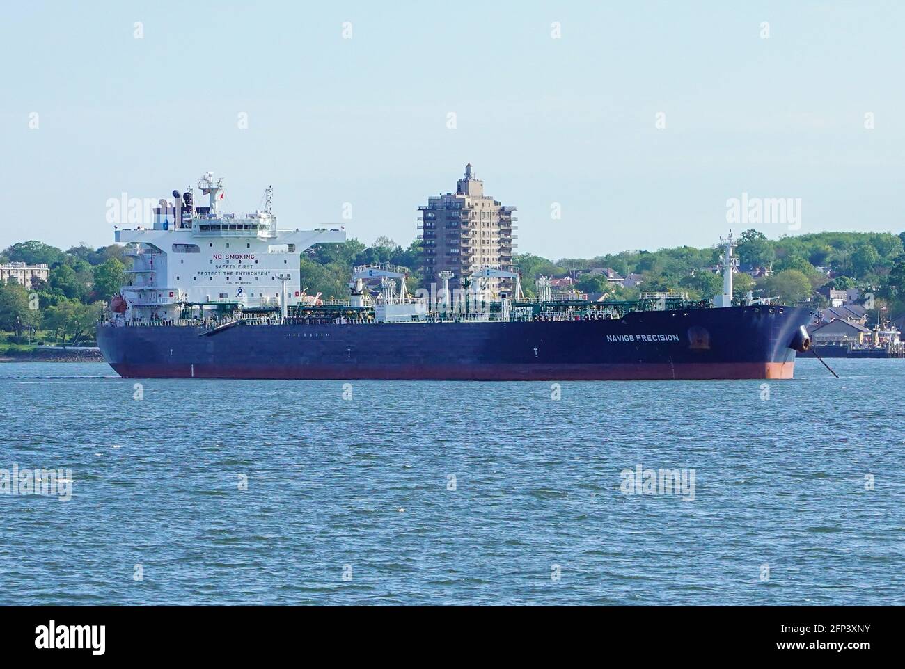 Oil Barges and Oil Tankers as seen in the Hudson River adjacent to New ...