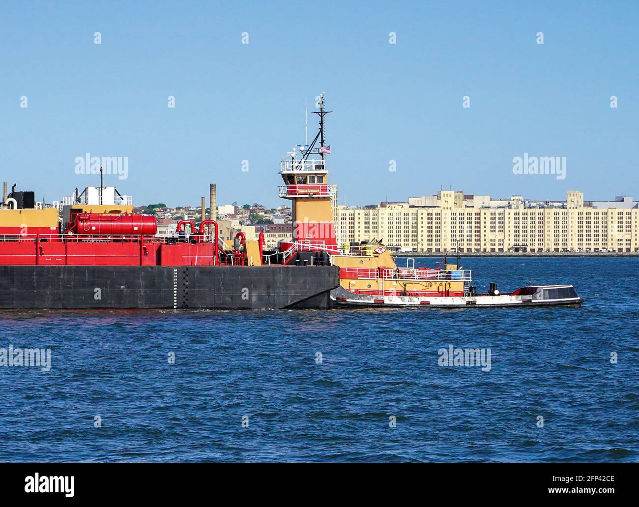 Oil Barges and Oil Tankers as seen in the Hudson River adjacent to New ...