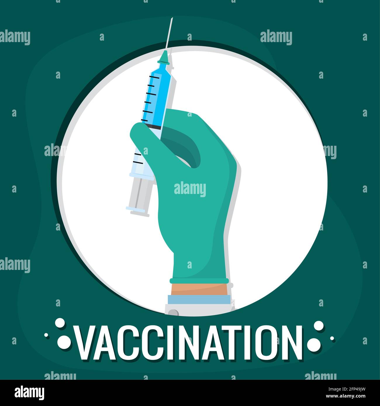 Isolated hand with syringe Vaccination poster Vector illustration Stock ...
