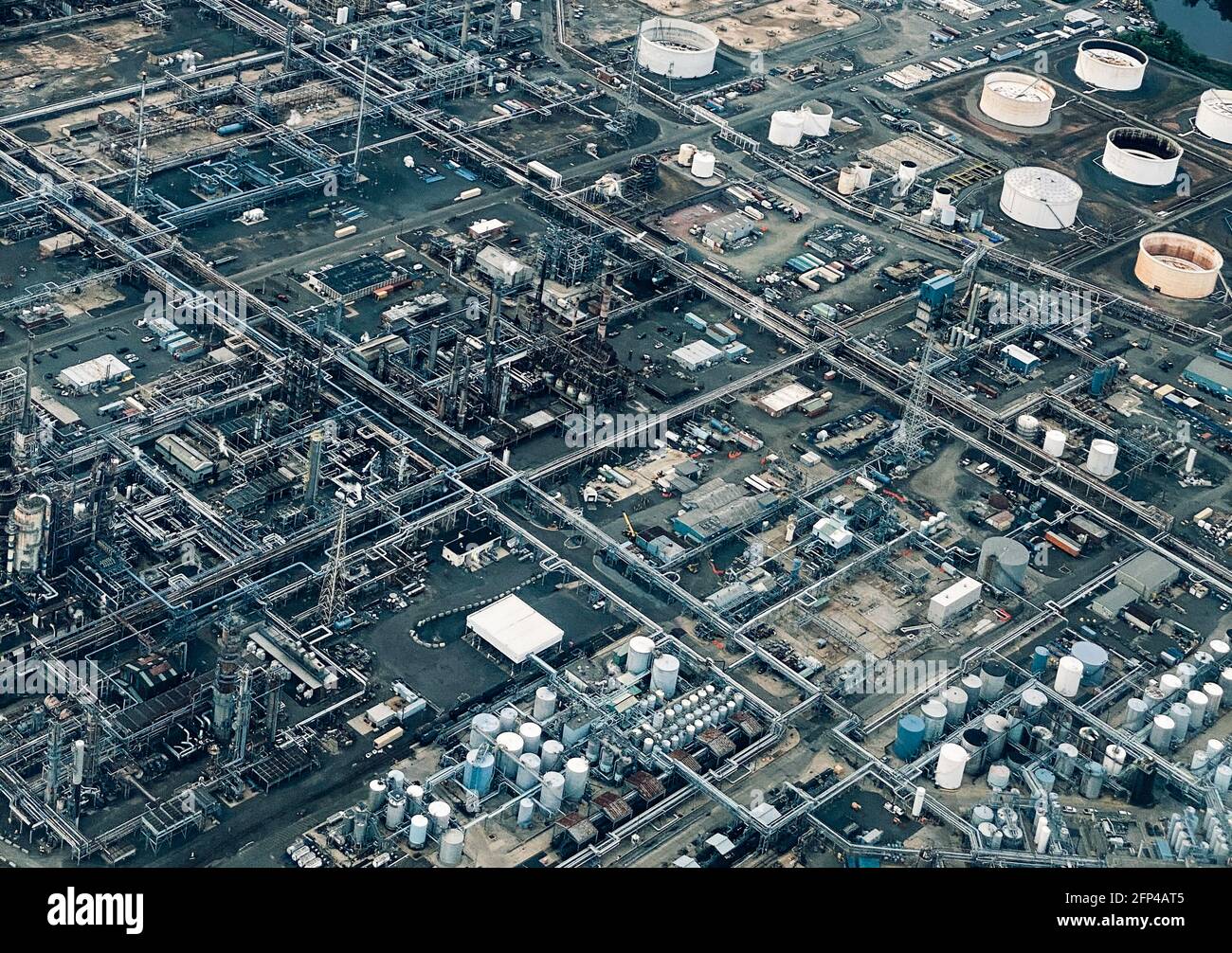 Oil Barges and Oil Tankers as seen in the Hudson River adjacent to New ...