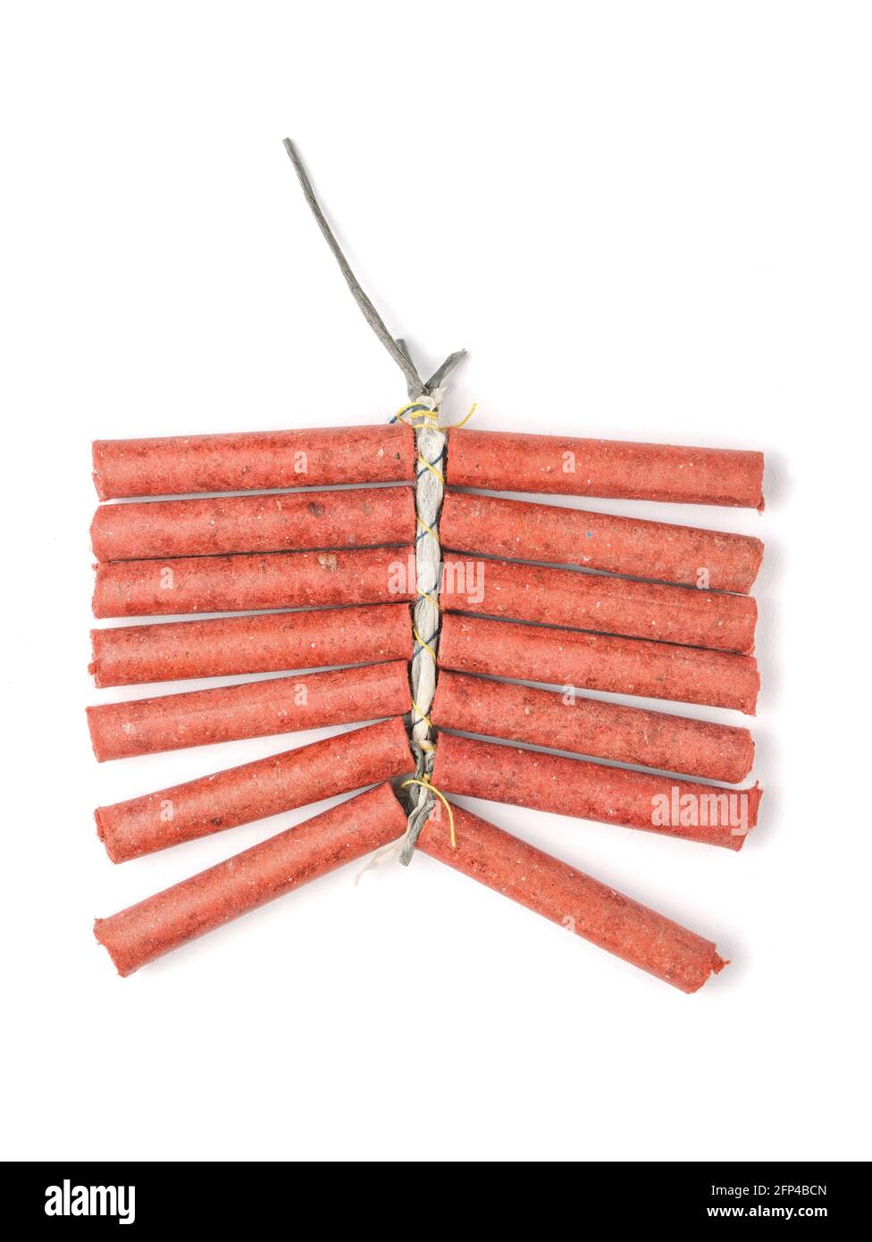 A picture of a bunch of red firecrackers on a white background Stock ...