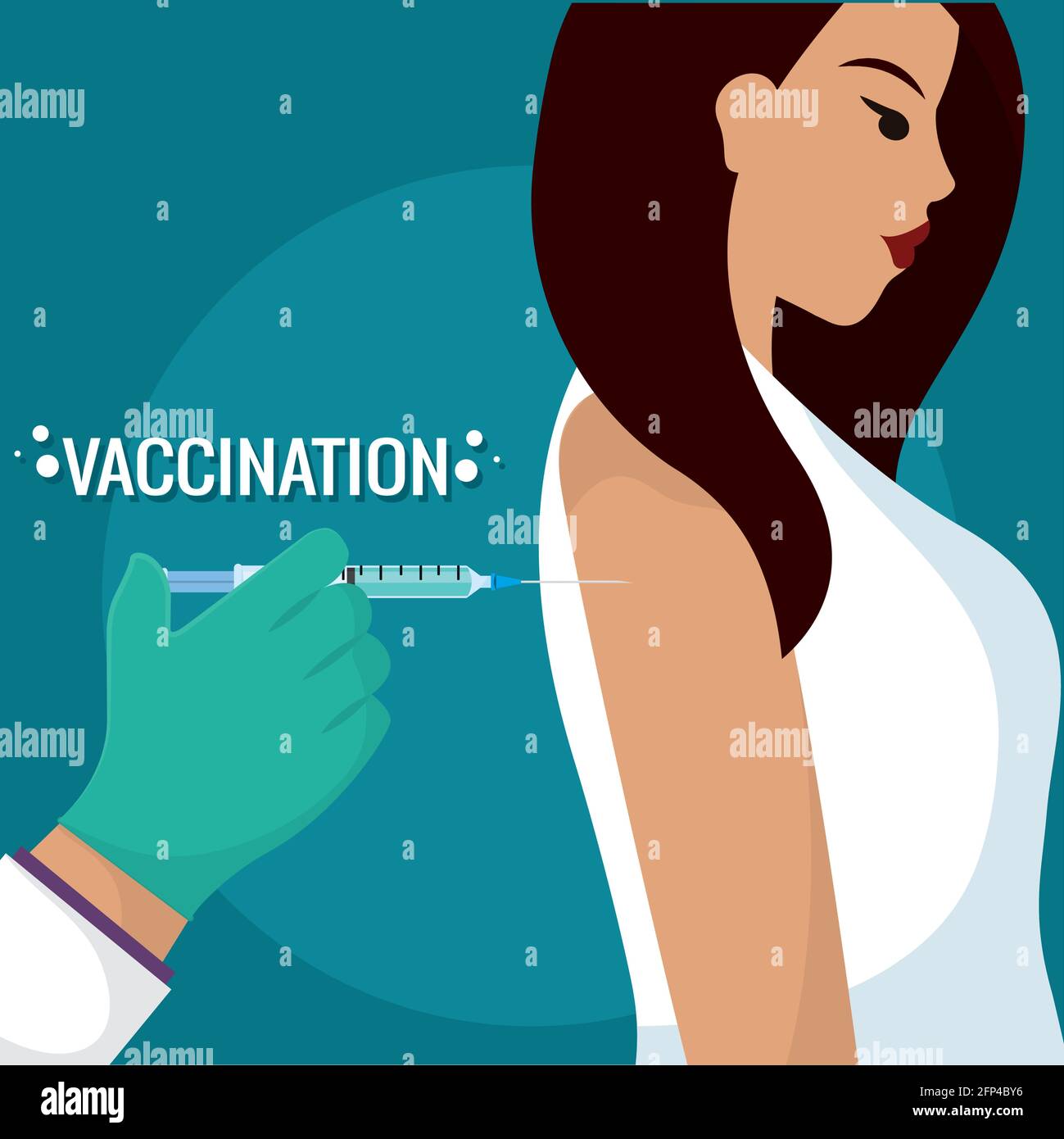 Woman getting vaccinated Time to vaccination poster Vector illustration ...