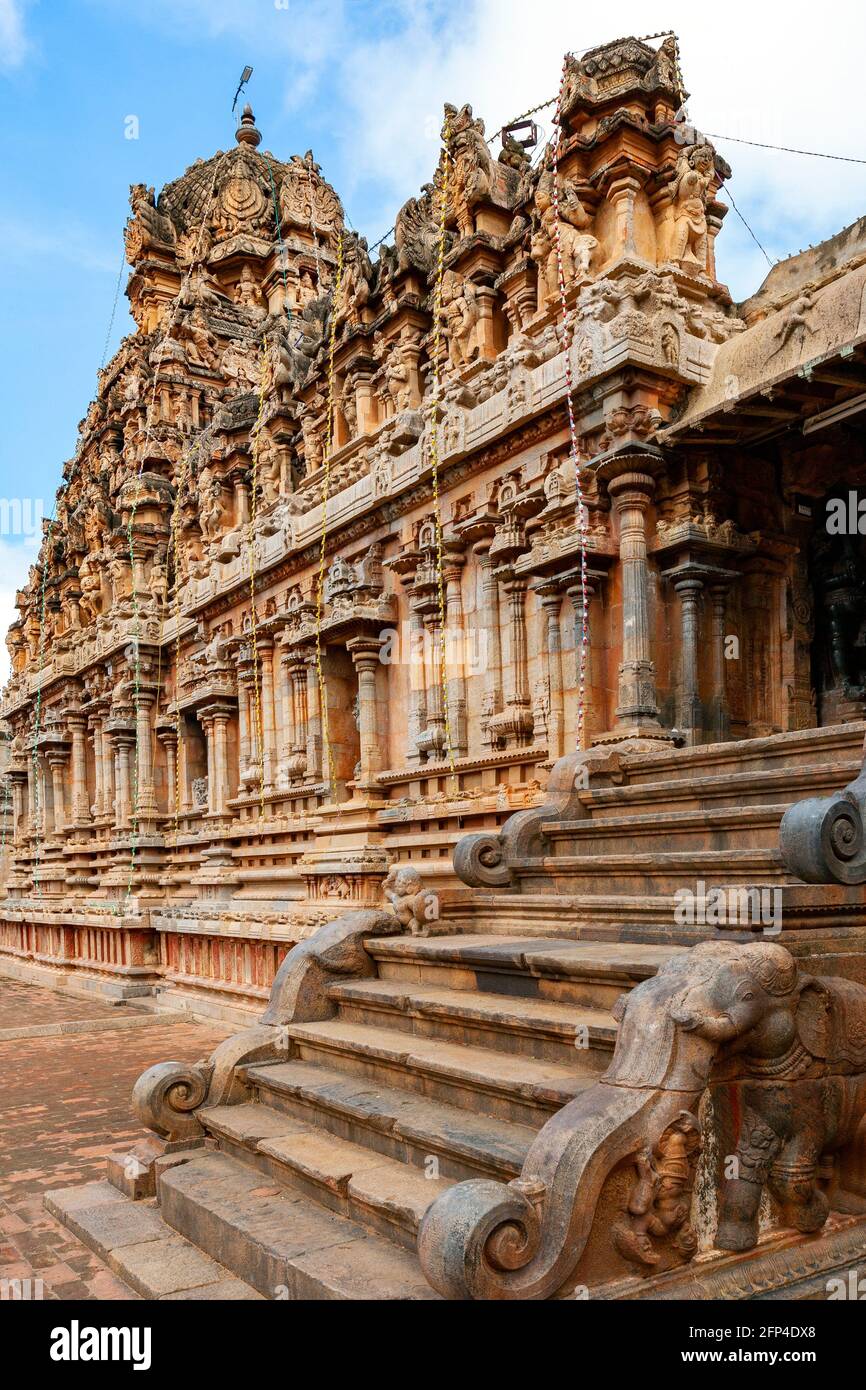 The Brihadishvera Hindu Temple in the city of Thanjavur (Tanjore) in ...