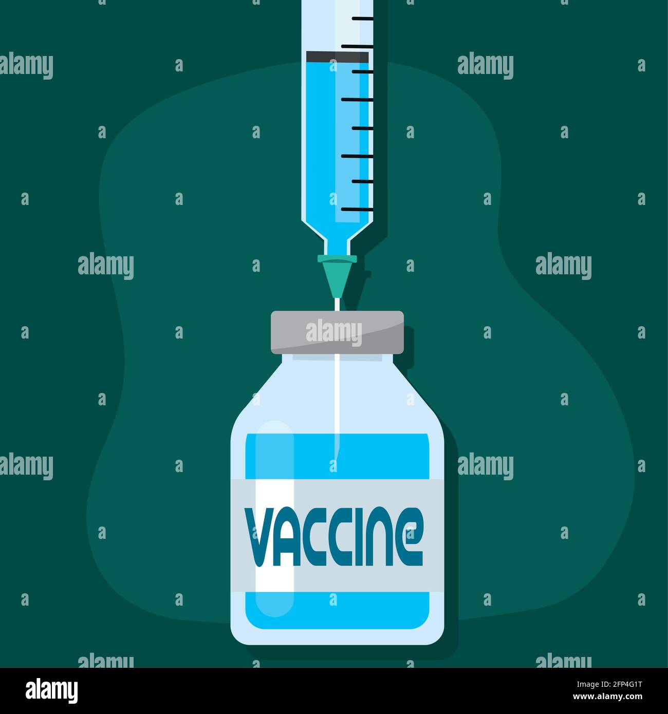 Vaccine vial and syringe Vaccination poster Vector illustration Stock ...