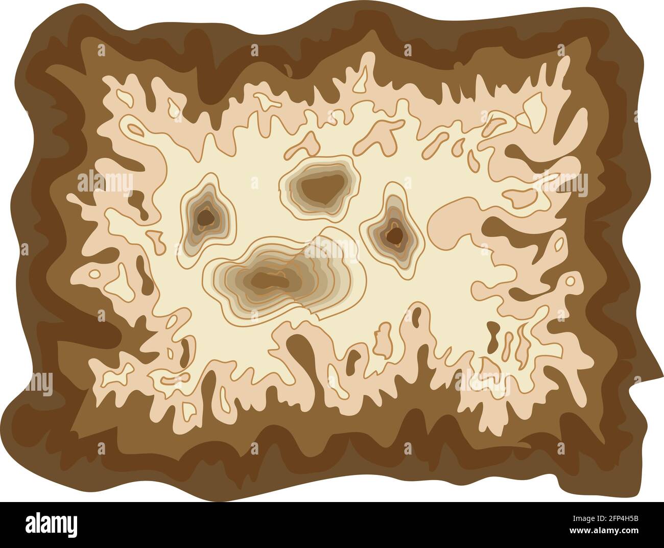 Pirate old map on yellow parchment, encrypted messages Stock Vector ...