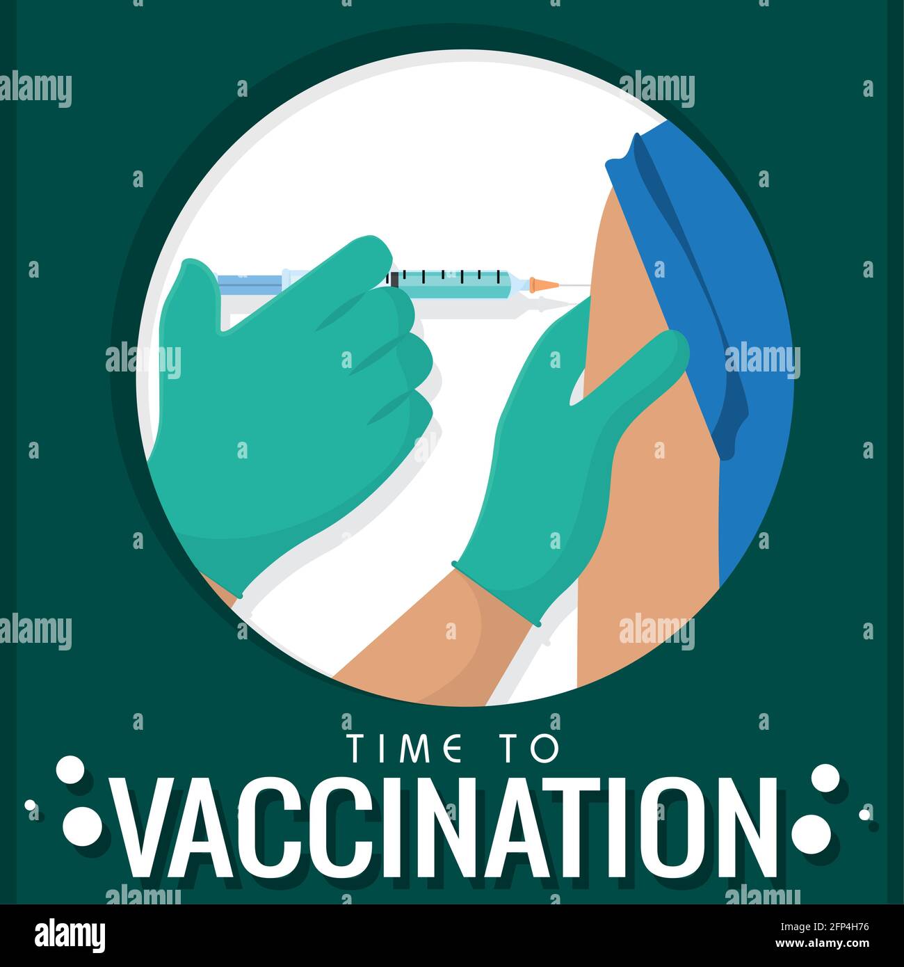 Person getting vaccinated Time to vaccination poster Vector ...