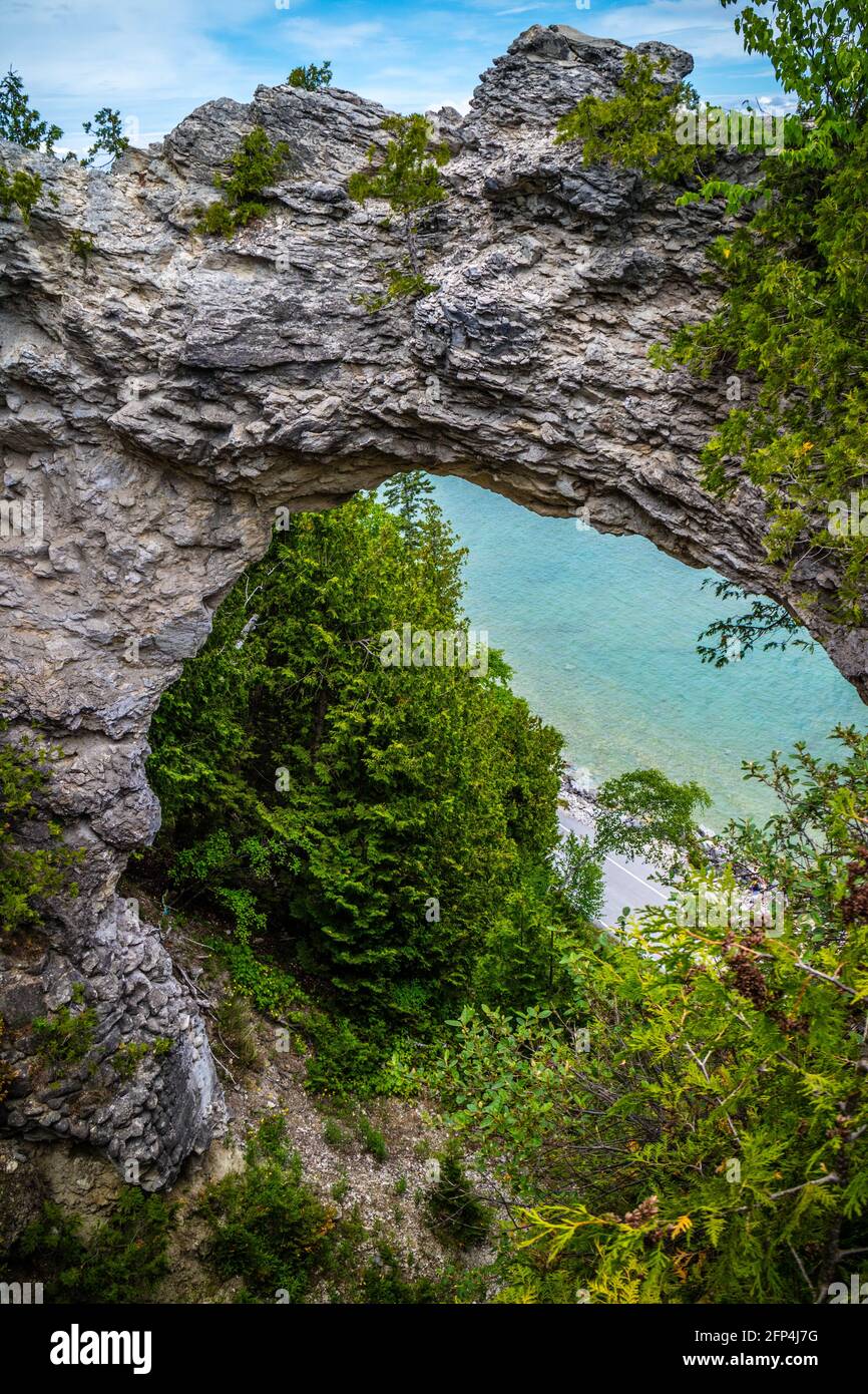 Arch Rock in Mackinac Island St. Ignace, Michigan Stock Photo - Alamy