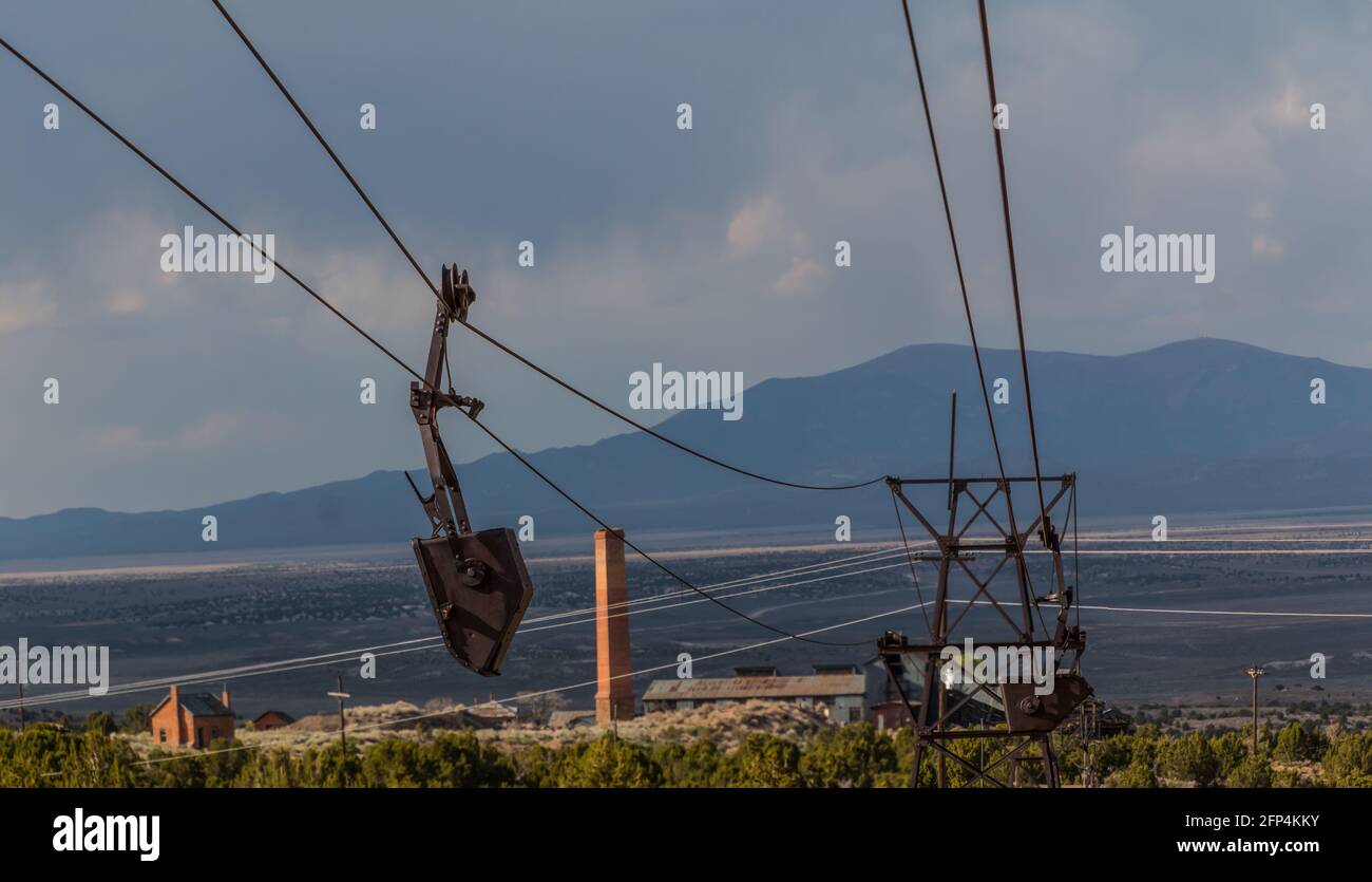 The Historic Aerial Tramway Used by the Abandoned Godbe Mill in Pioche ...