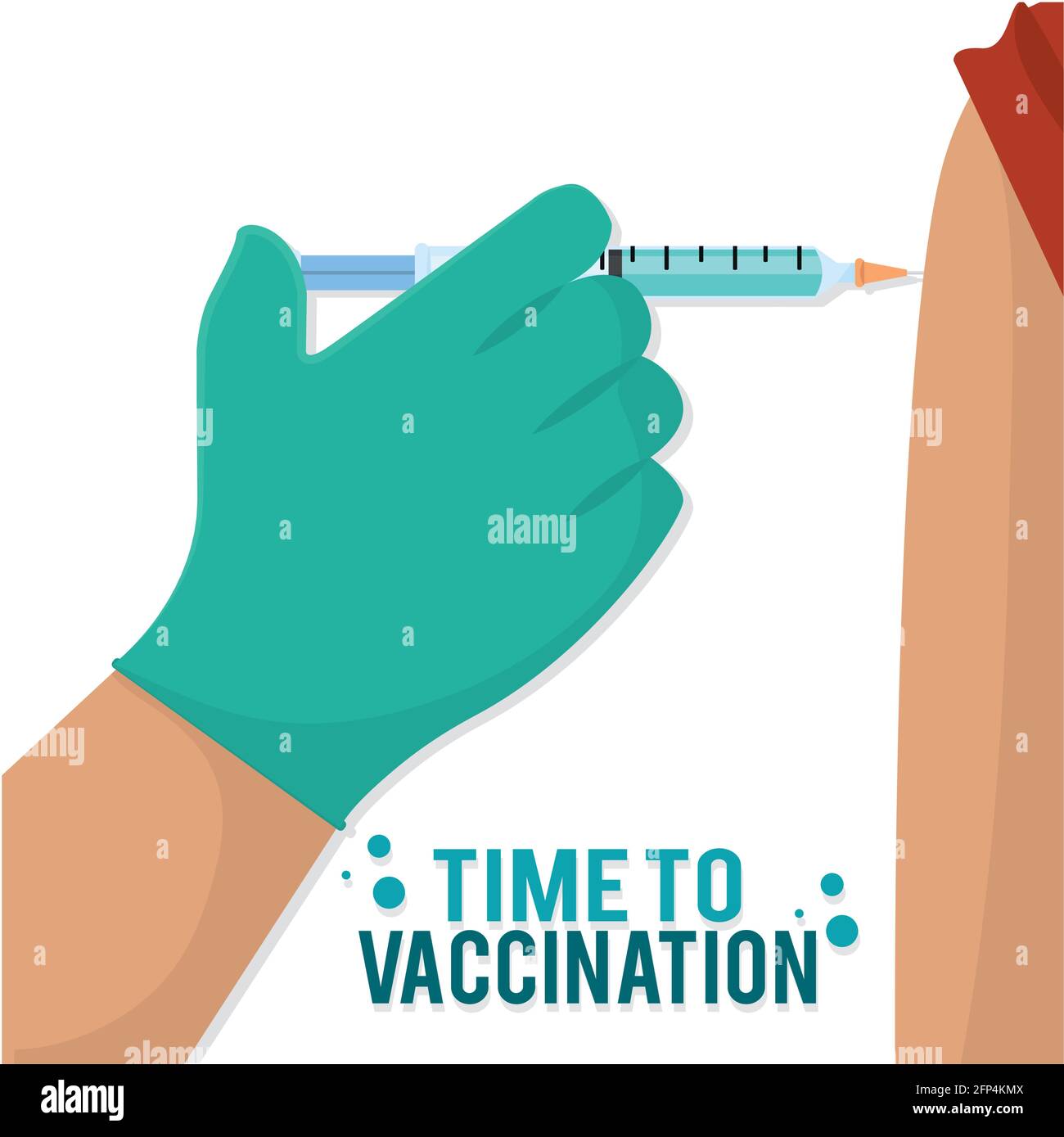 Person getting vaccinated Time to vaccination poster Vector ...