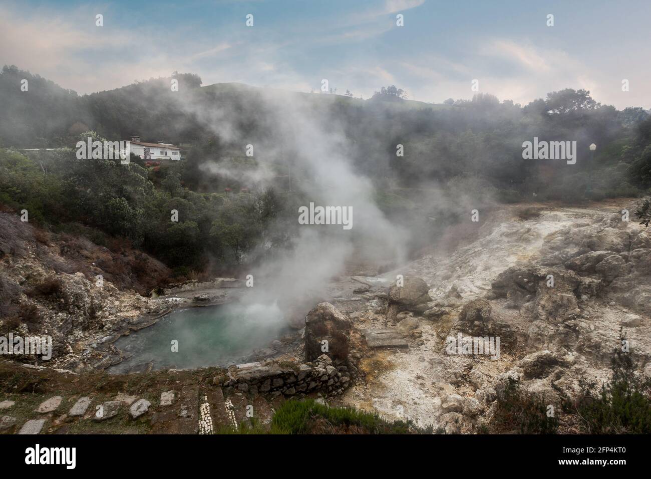 landscape. view of volcanic caldeiras in sao miguel de azores Stock ...