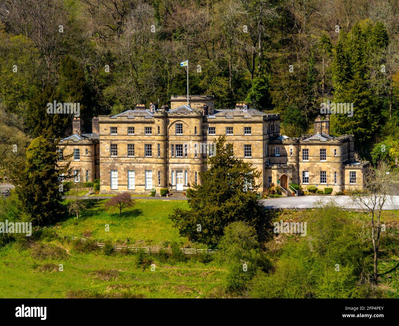 Exterior view of Willersley Castle in Cromford Derbyshire Peak District ...